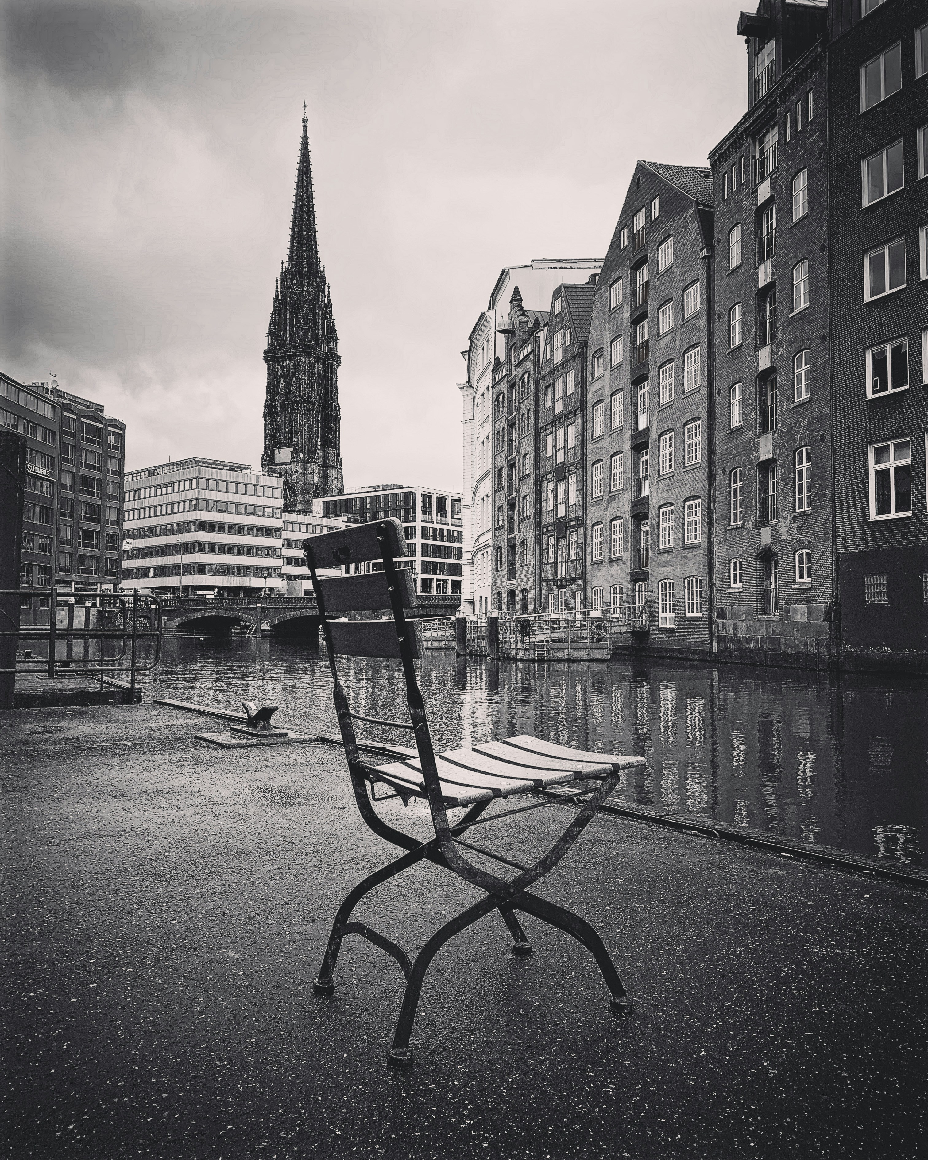 a bench sits on a dock