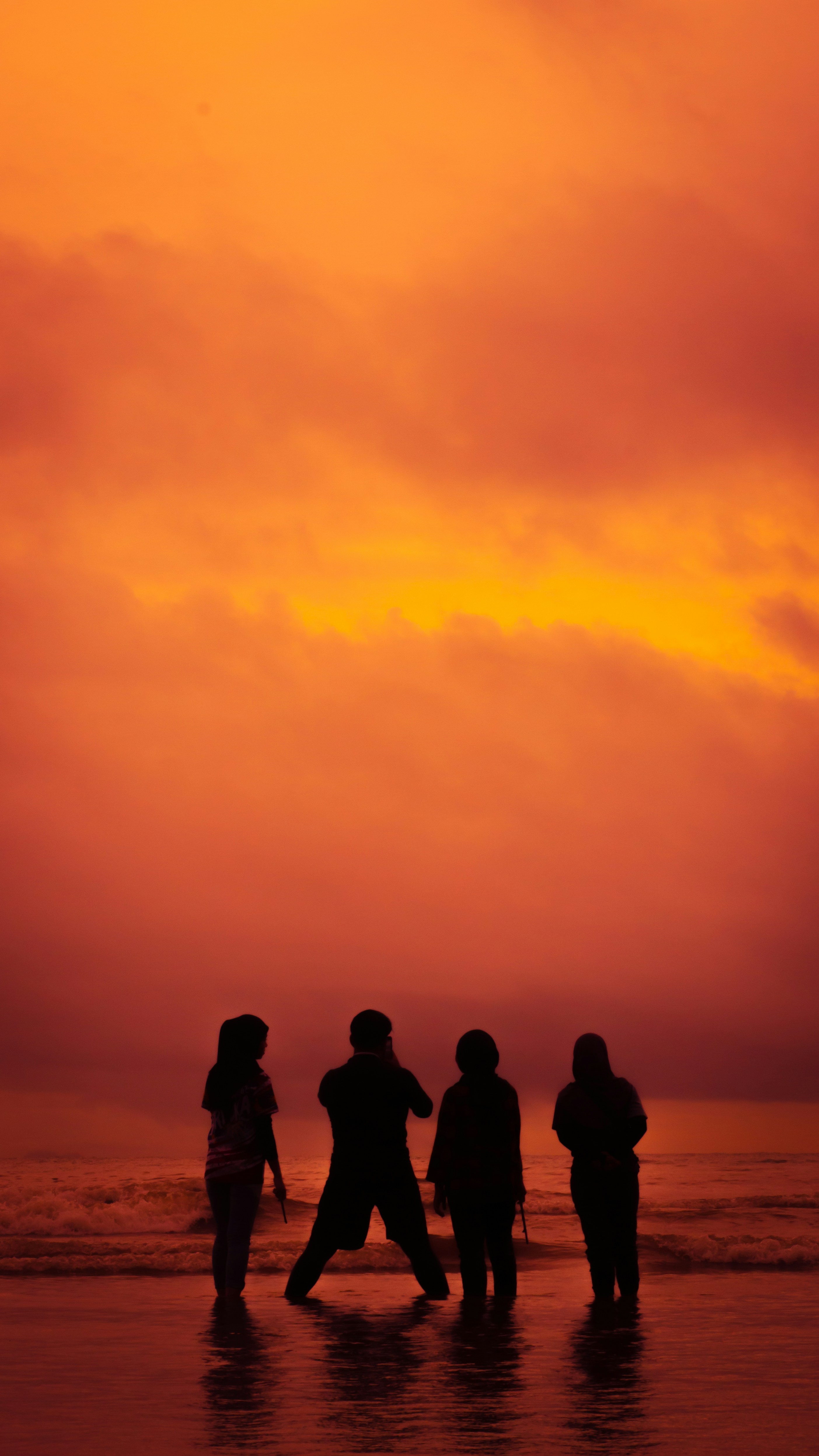 Silhouetted Quartet at Dusk