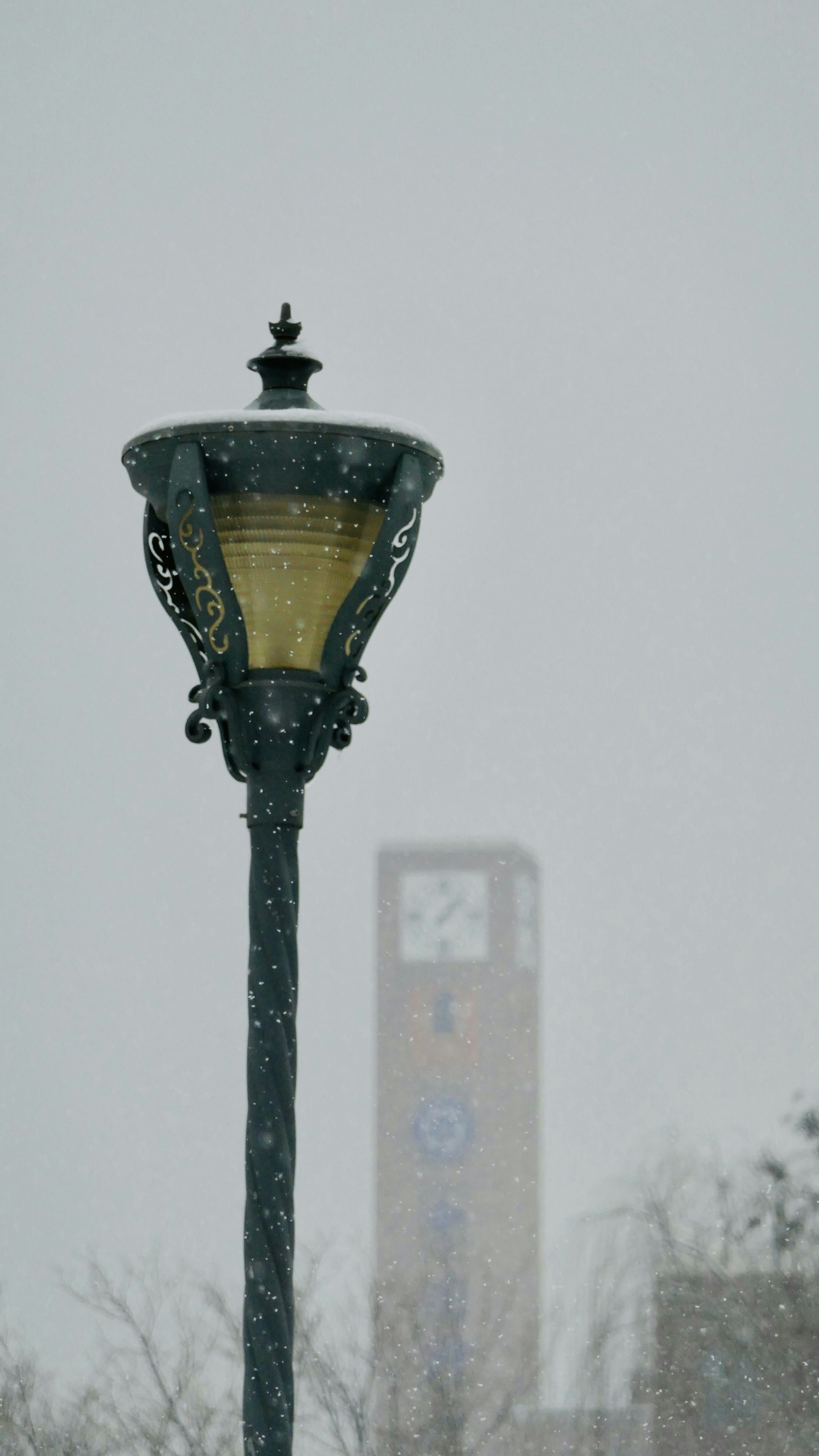 a lamp post with a lamp shade