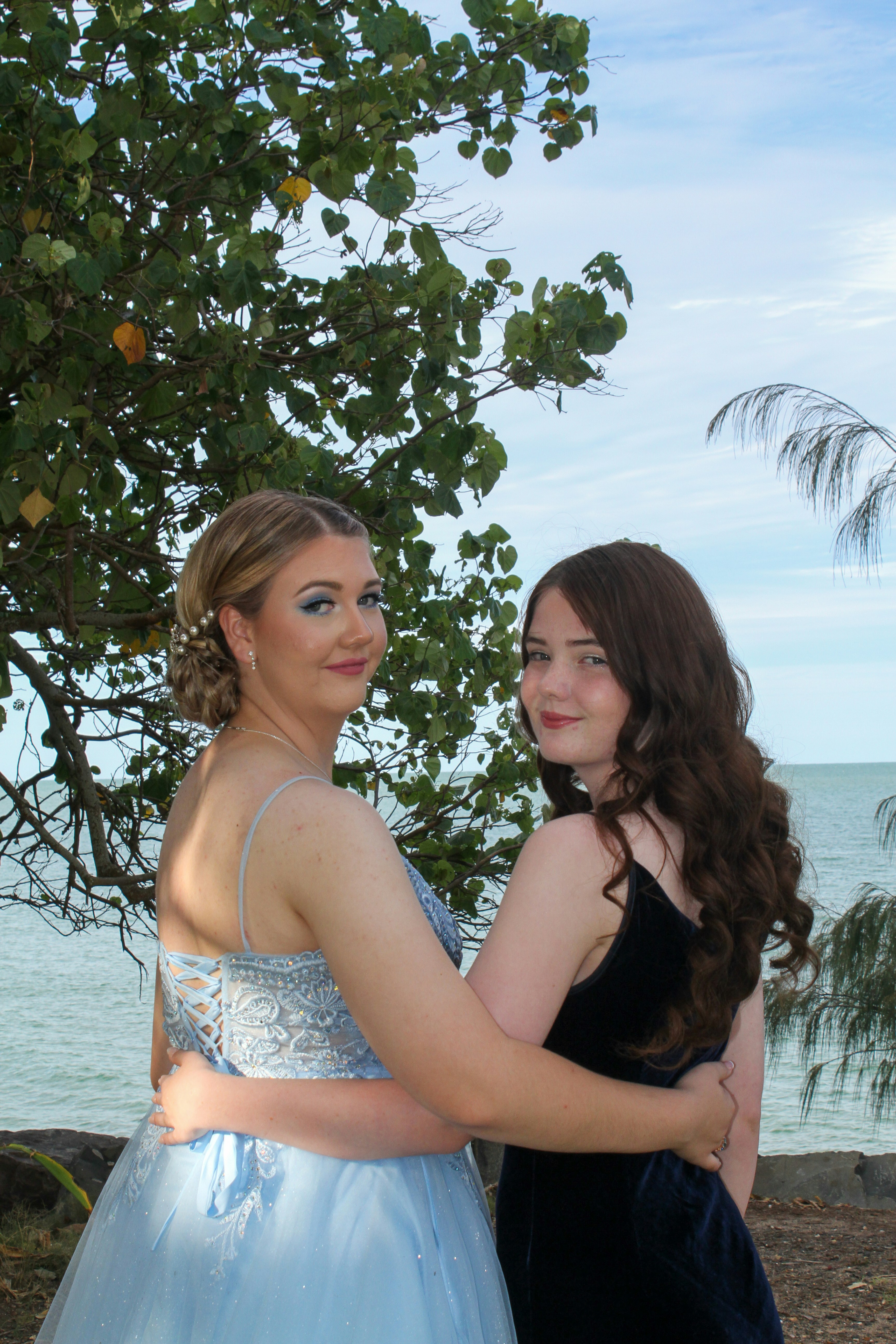 Shoreline Embrace: Lace and Velvet by the Sea
