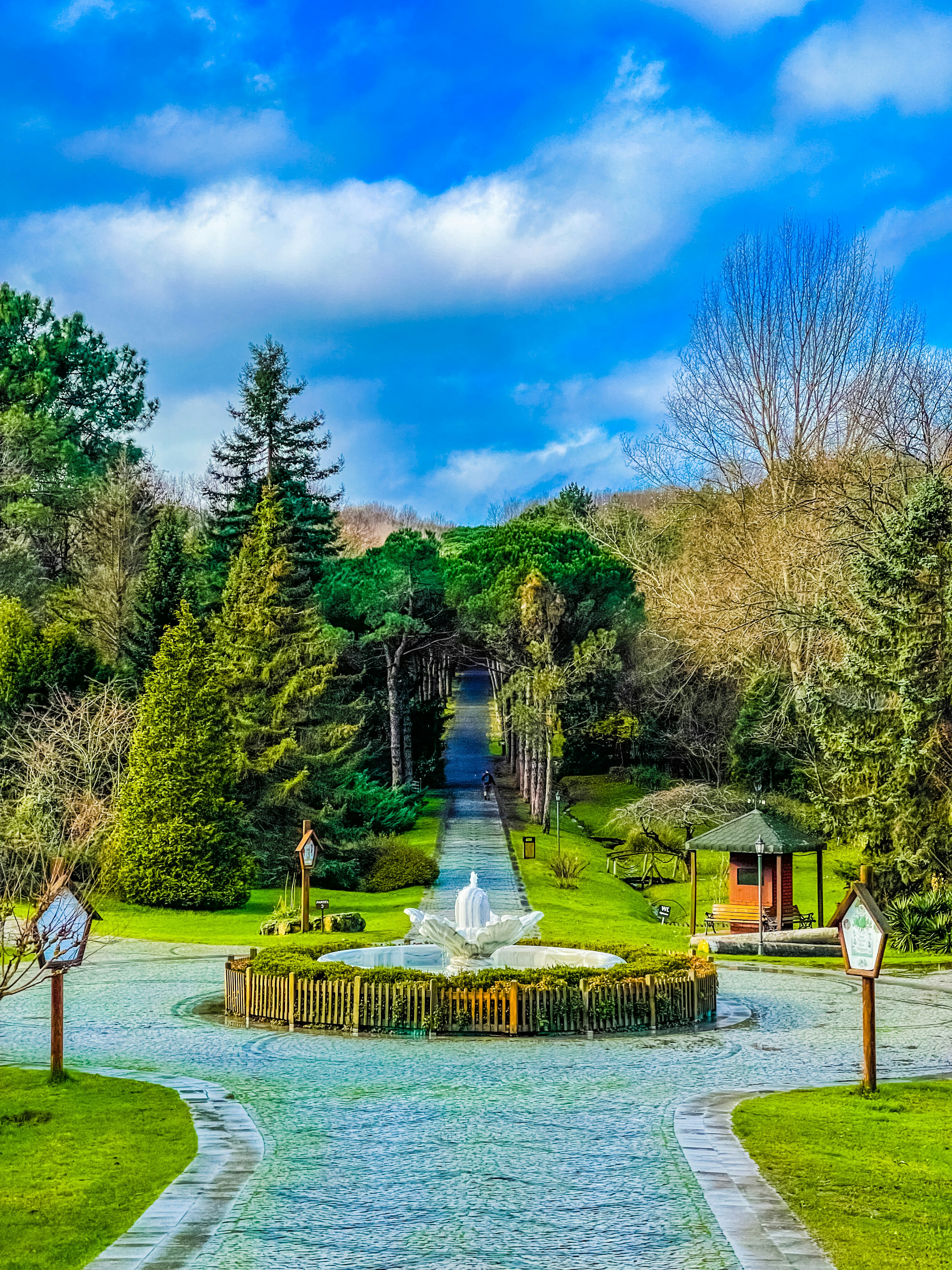 Foto Un parque con una fuente rodeada de árboles – Imagen Kemer gratis ...