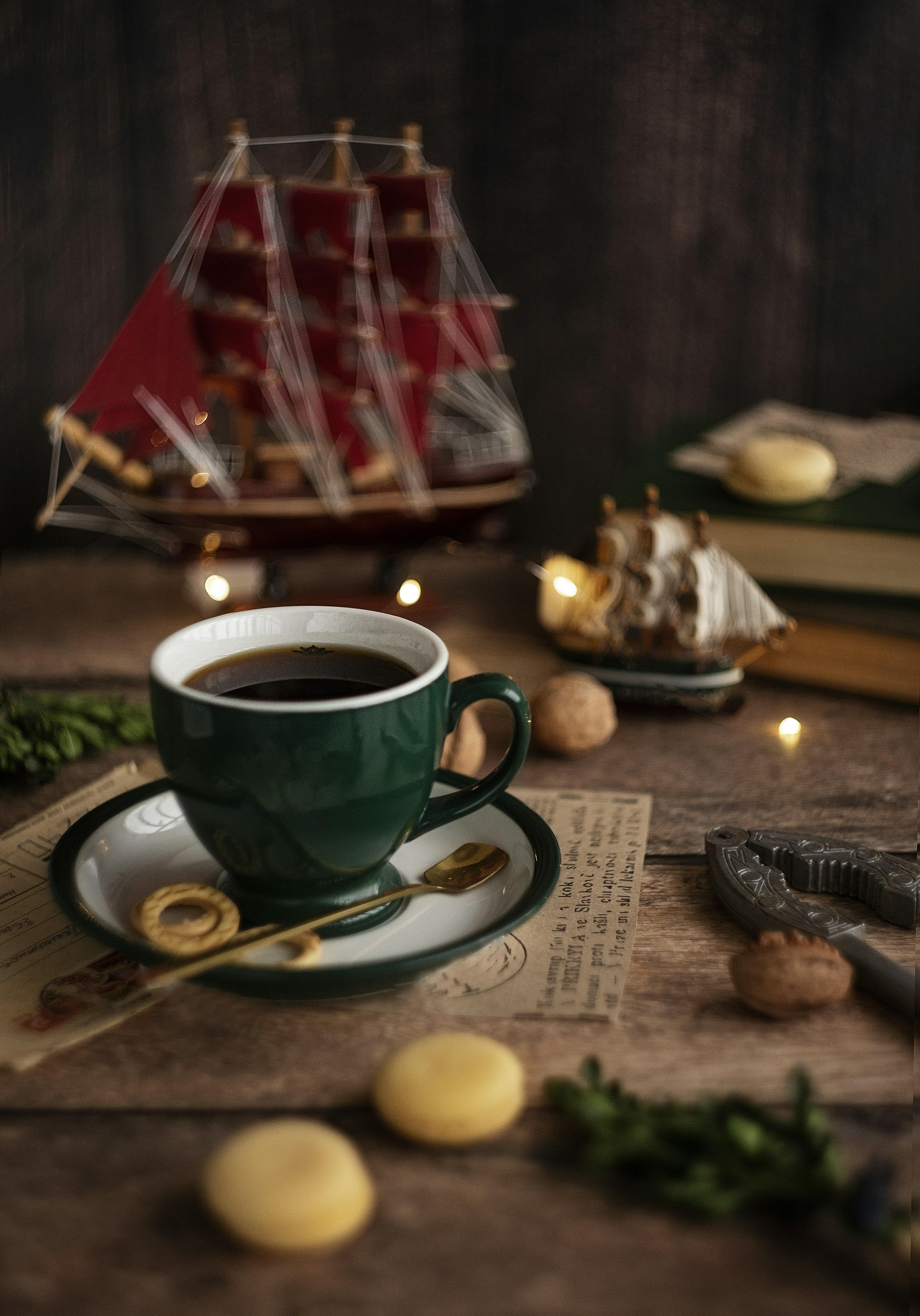A Quiet Moment with Maritime Tea: Model Ships, Cookies and Steam