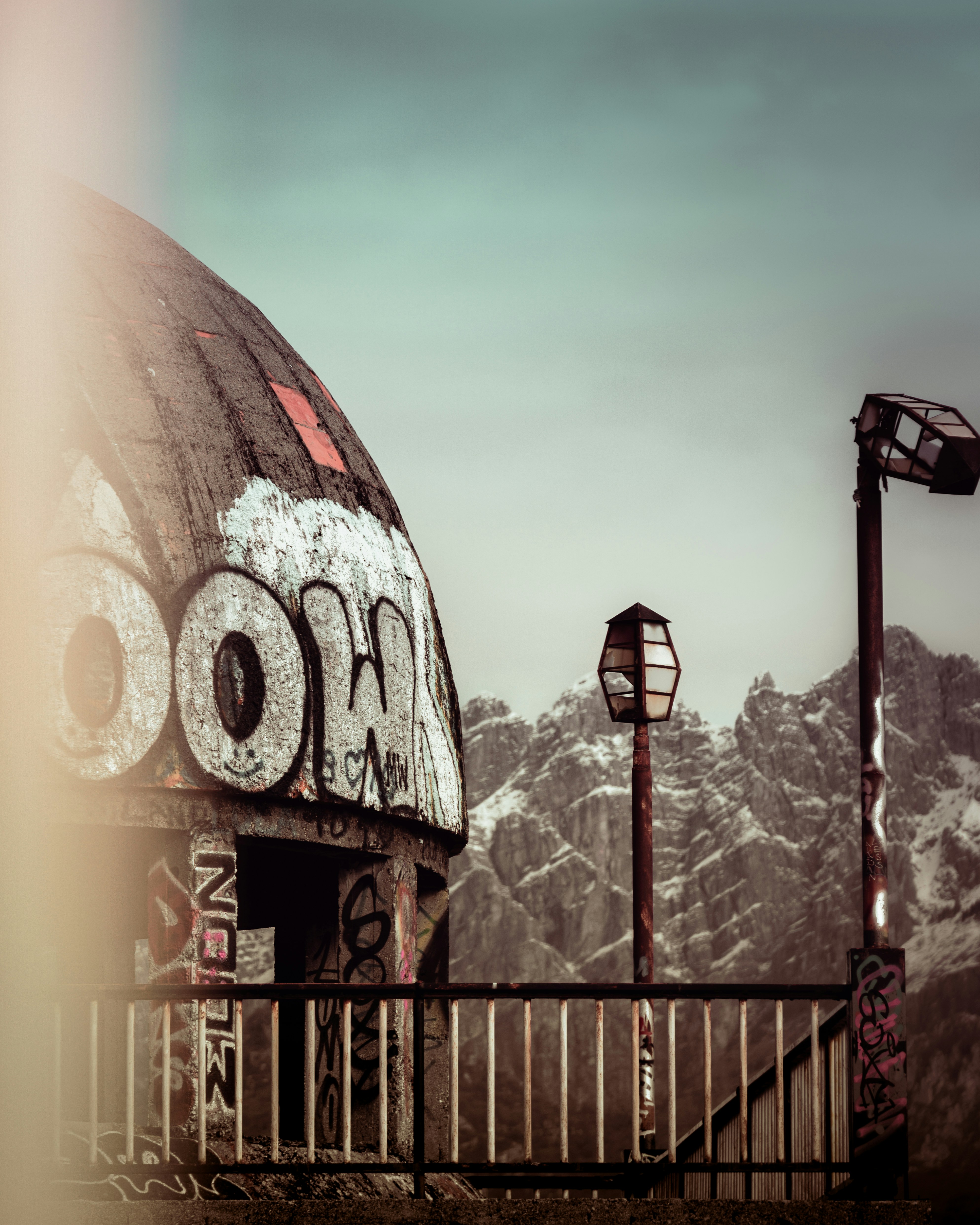 Graffiti Dome at Dusk: A Silent Rut of Concrete and Steel