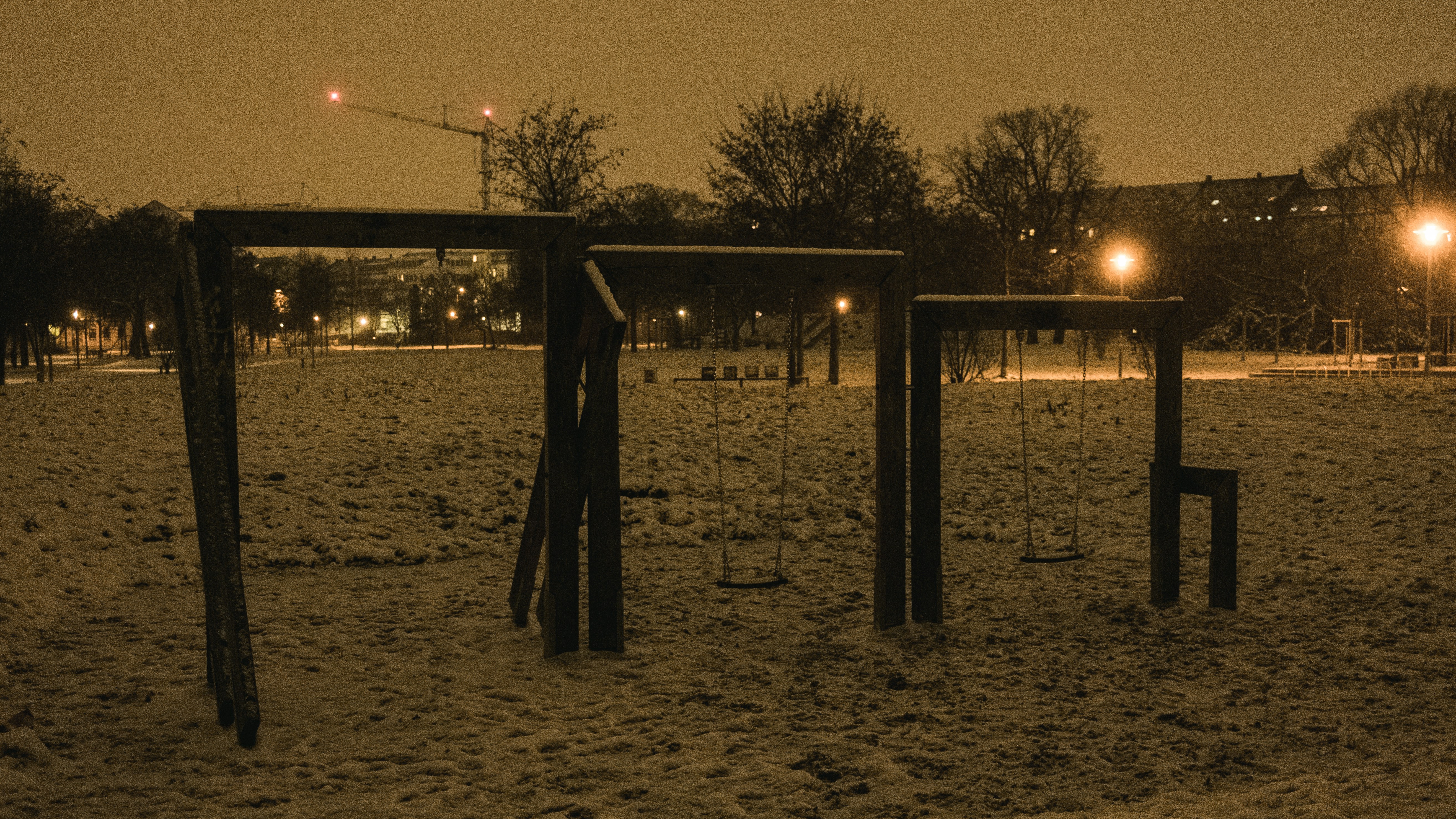 An empty playground in a park at night photo – Free Storytelling Image ...