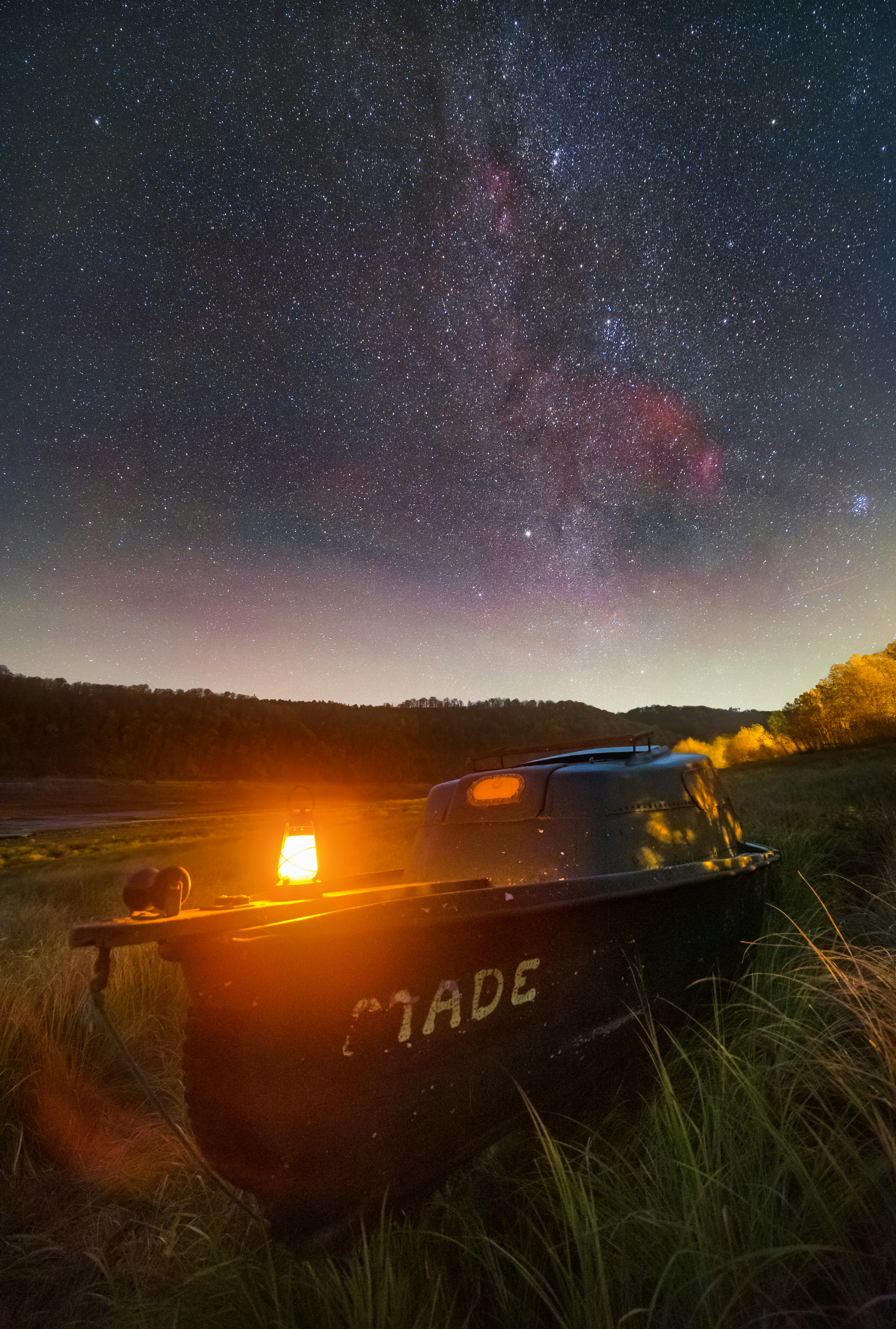 Quiet Boat Under the Milky Way