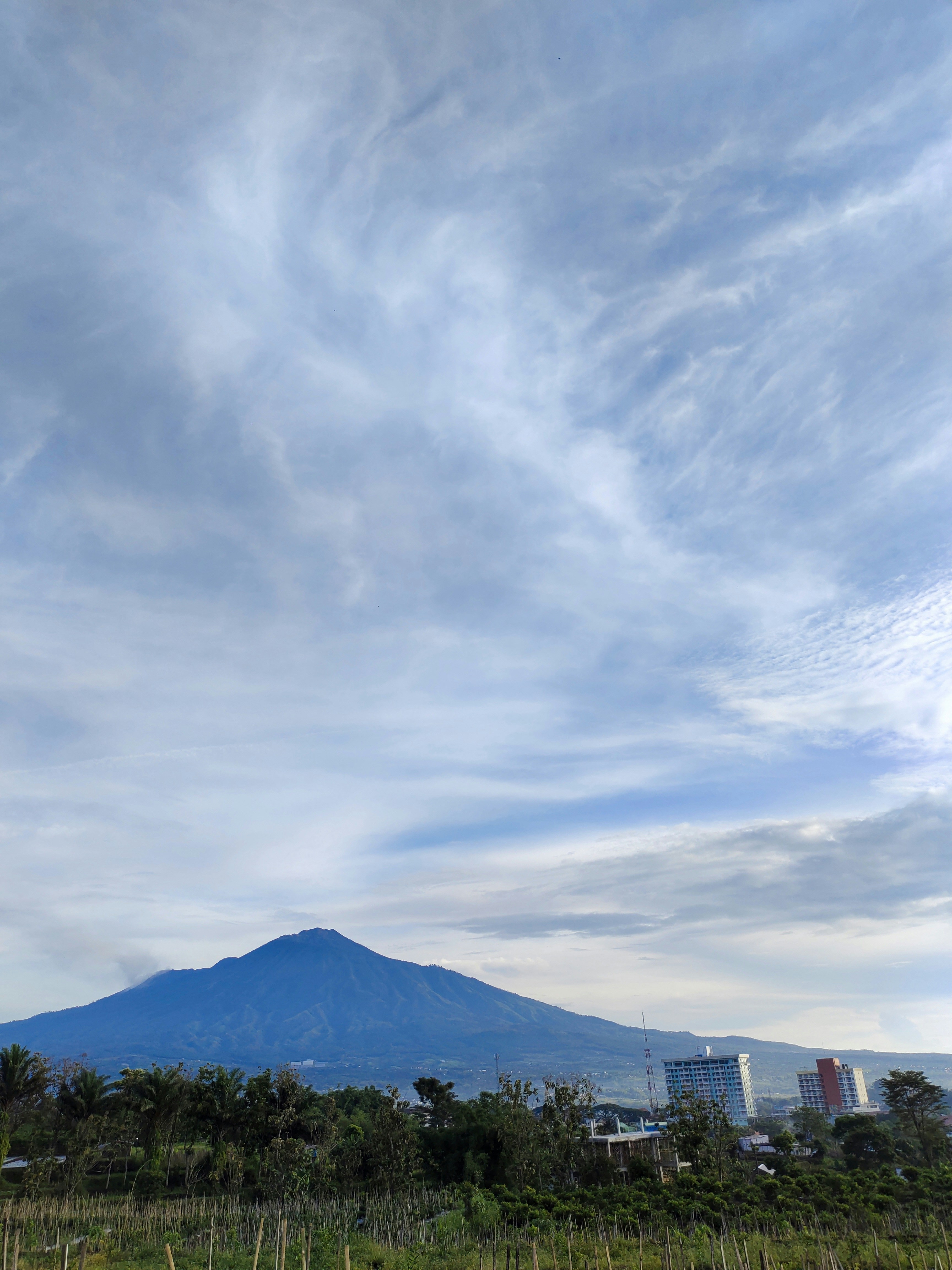 A view of a mountain with clouds in the sky photo – Free Batu city ...