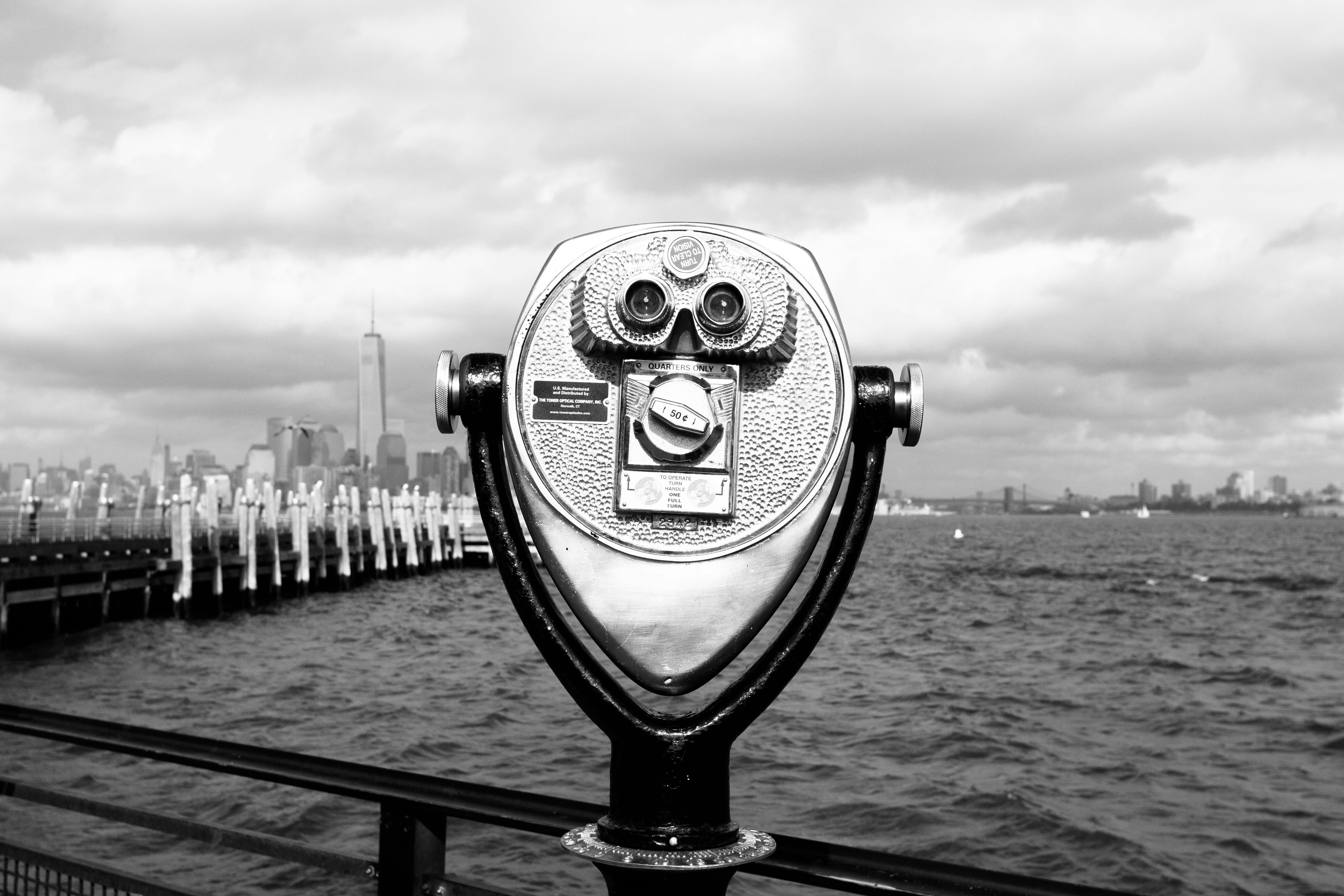 A black and white photo of a coin meter photo – Free New york Image on ...
