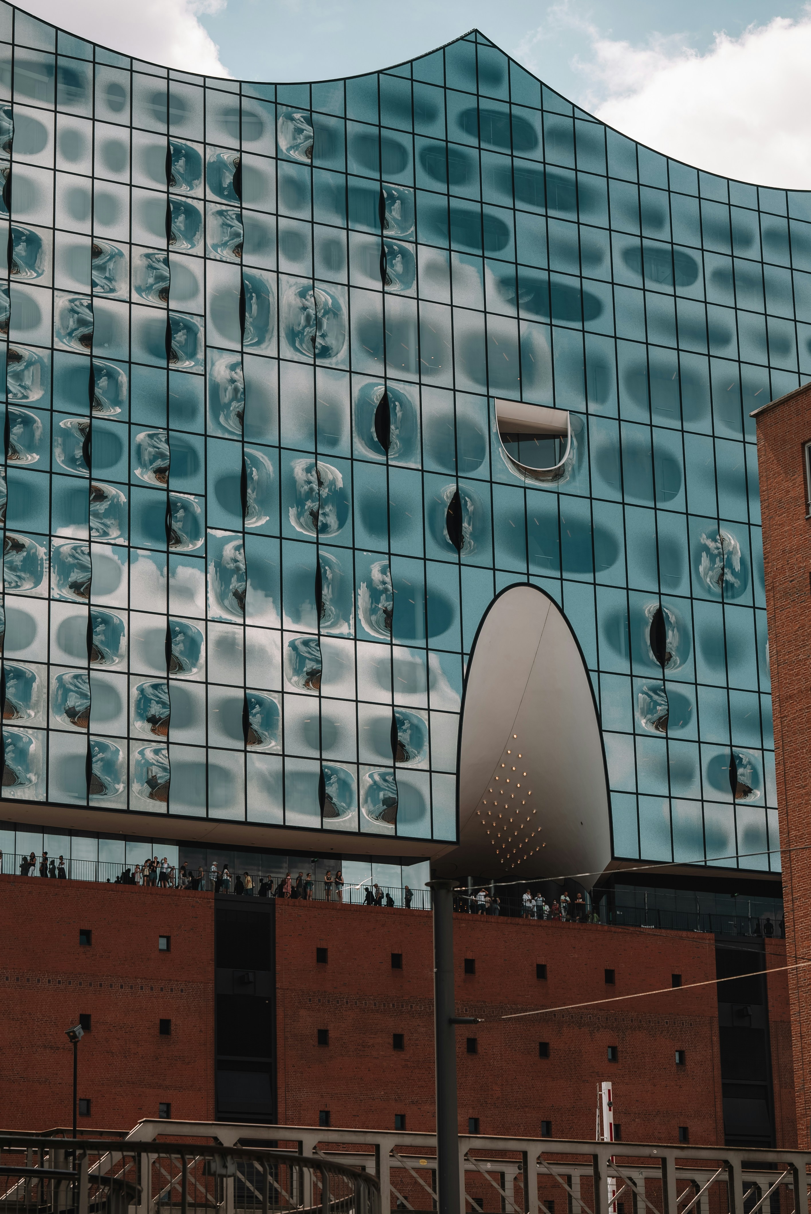 a large building with a large glass facade