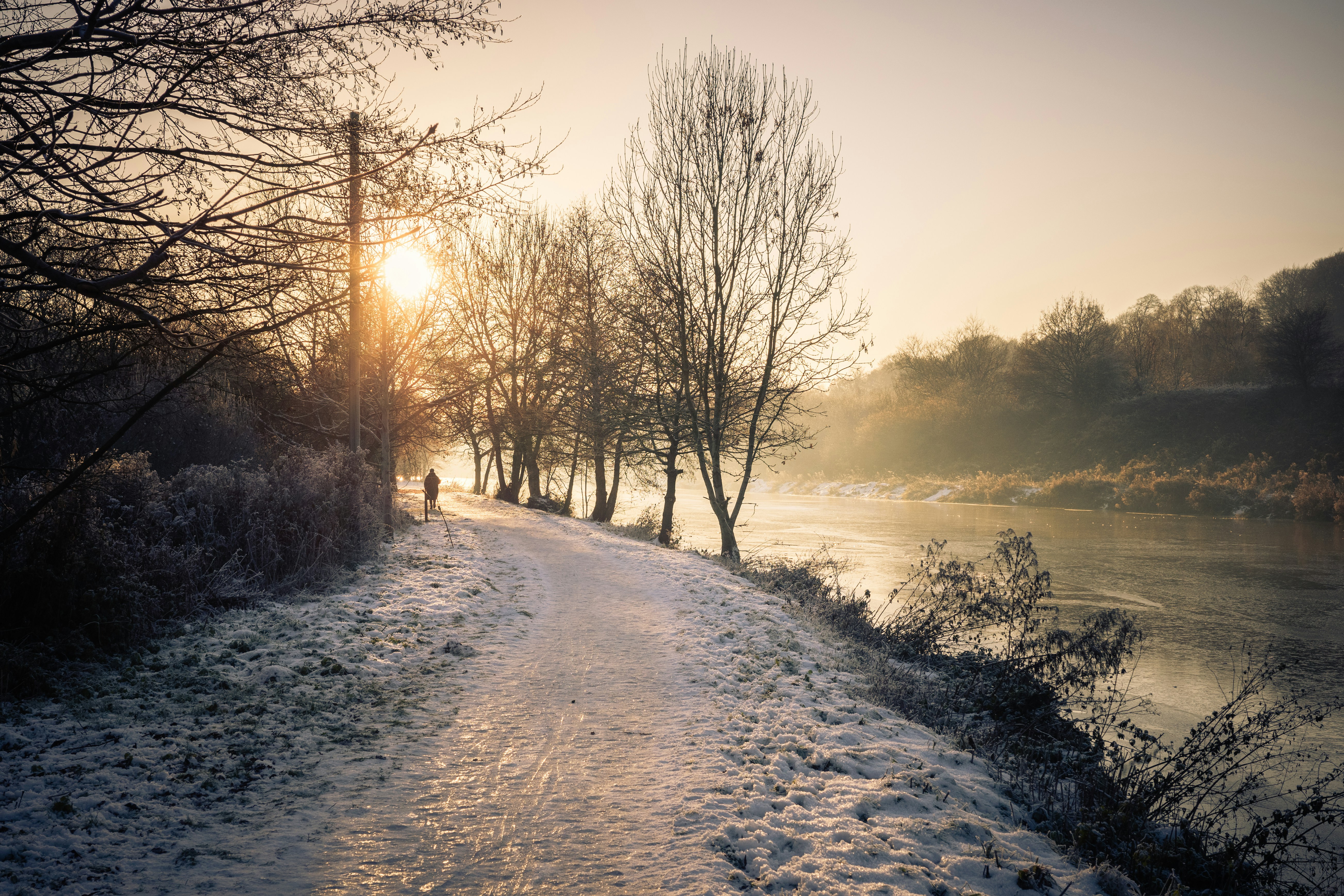 Frosty Sunrise by the Riverside Trail