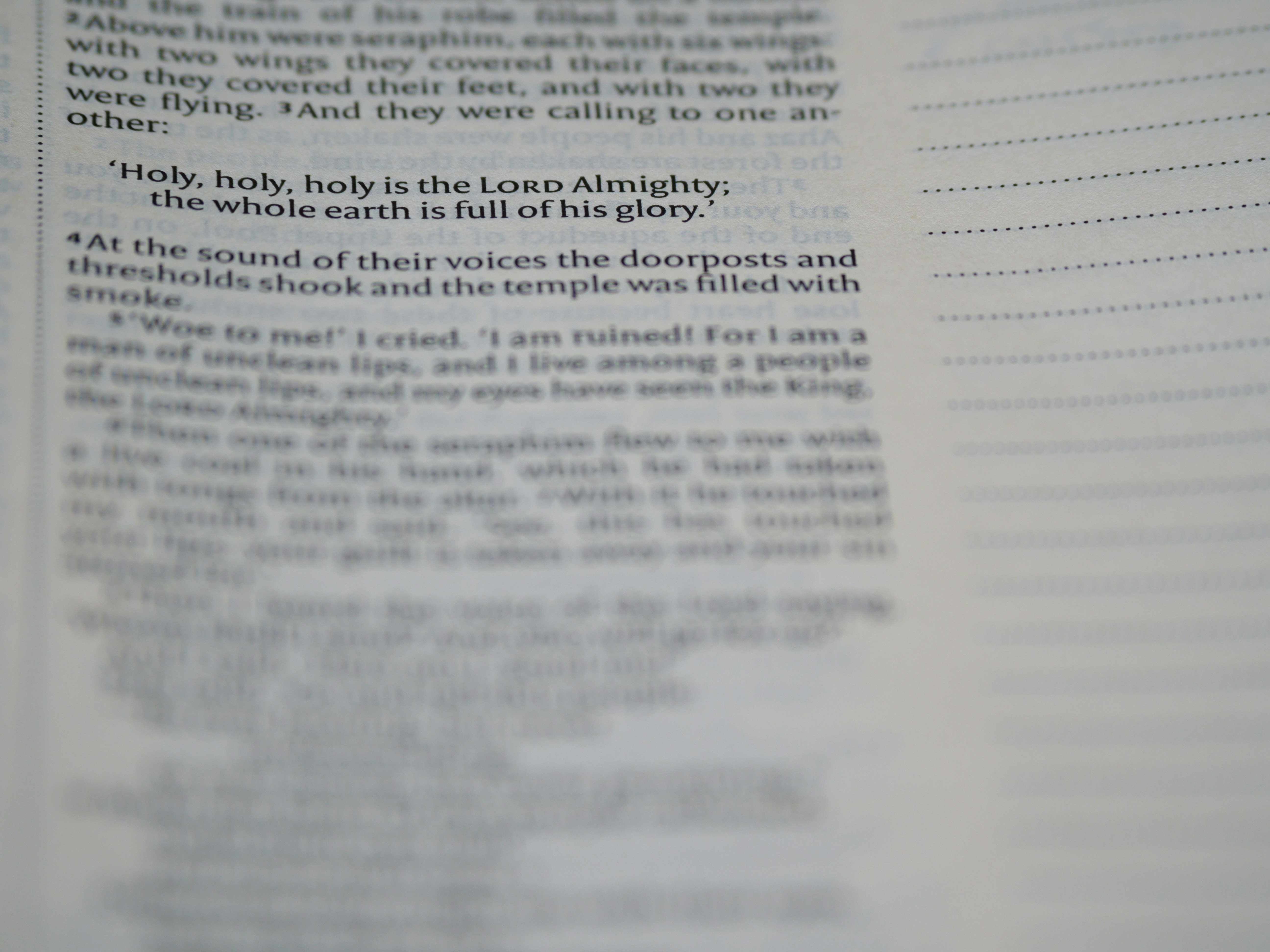 close up, bokeh, macro, blur, blurred background, close focus, bible, old testament, hebrew bible, christian, judaism, history, text, reading, bible study, devotions, text, NIV, New International Version, type, typography, canon, christianity, holy scripture, holy bible, scripture, old testament, hebrew bible, isaiah, ספר ישעיהו, latter prophets, major prophets, isaiah ben amoz, proto-isaiah, deutero-isaiah, trito-isaiah, prophecy, exile, judgement, redemption, cyrus, yahweh, second temple period, fifth gospel, messiah, dead sea scrolls, day of yahweh, judah, zion, monotheism, new exodus,