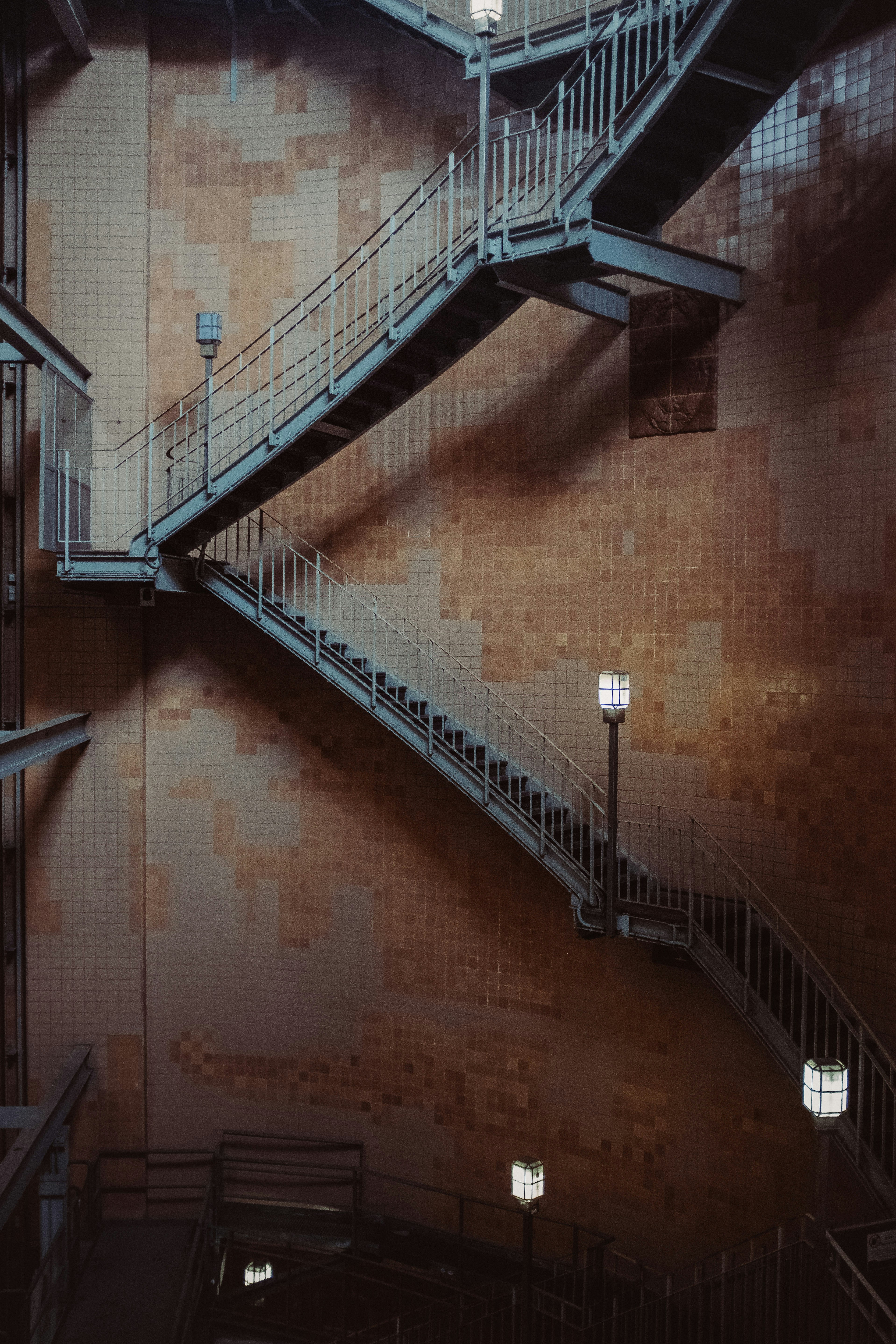 A very tall building with a very long staircase photo – Free Hamburg ...