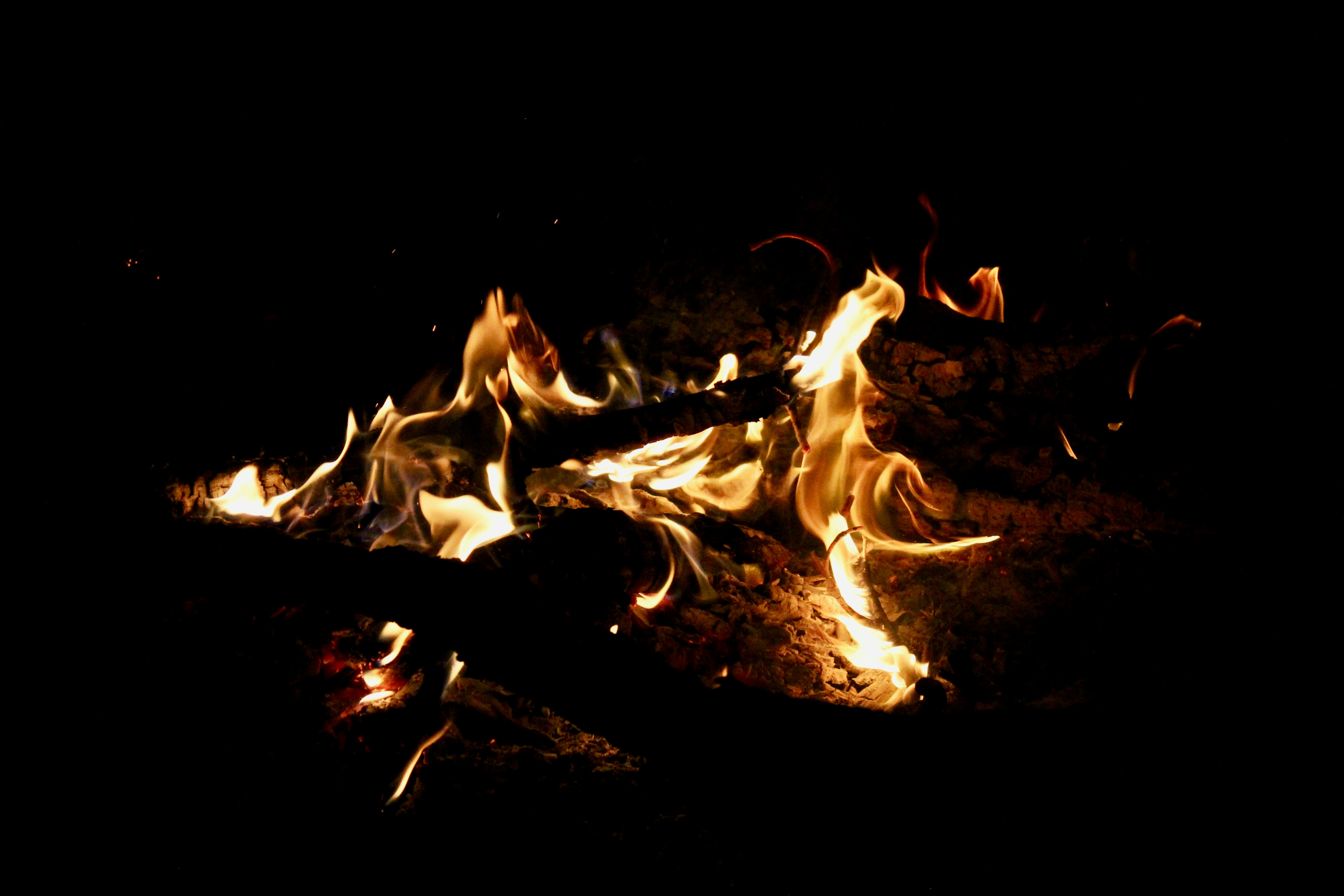 Midnight Hearth: Dancing Flames in a Quiet Night