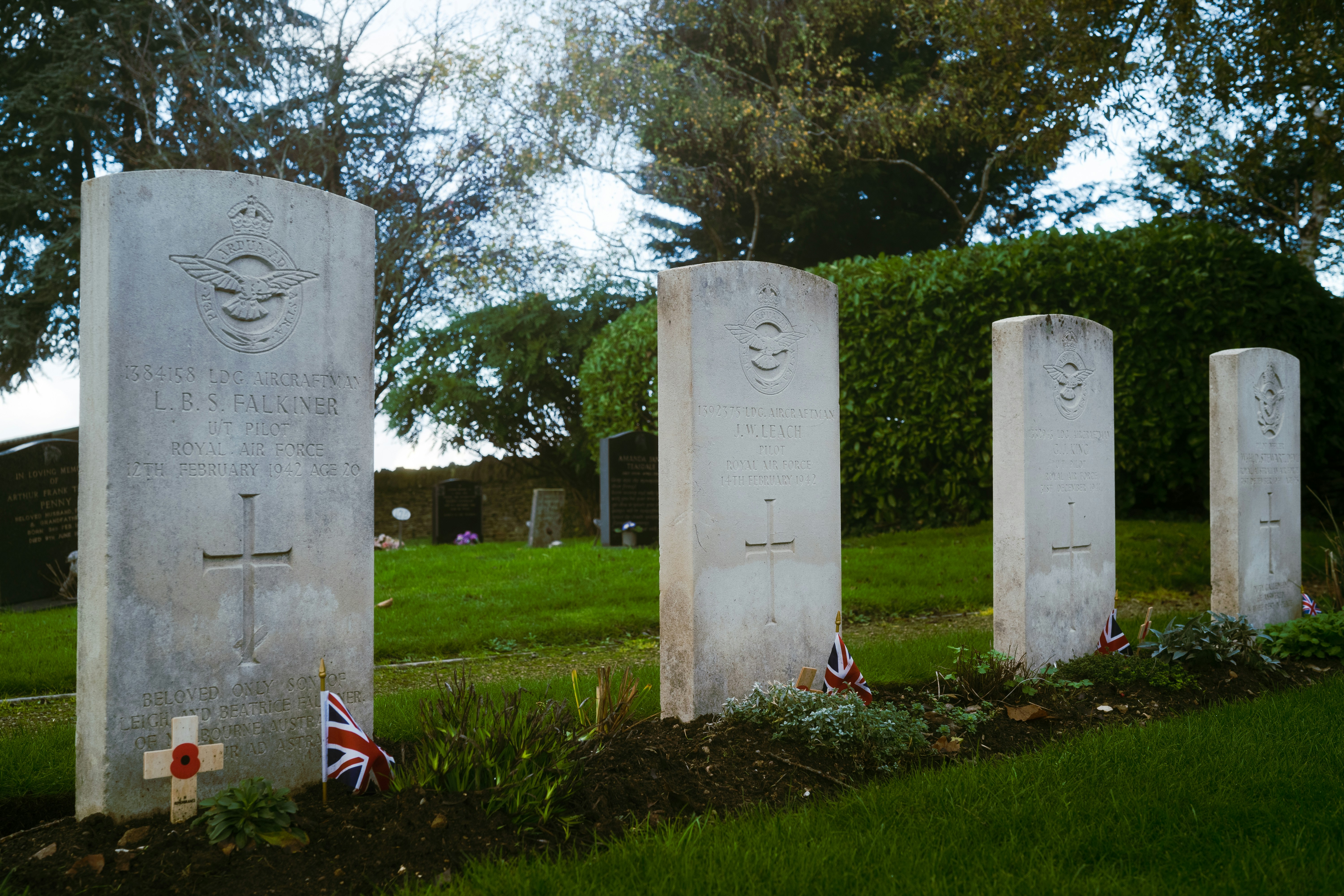 A row of headstones in a cemetery photo – Free St mary's church Image ...