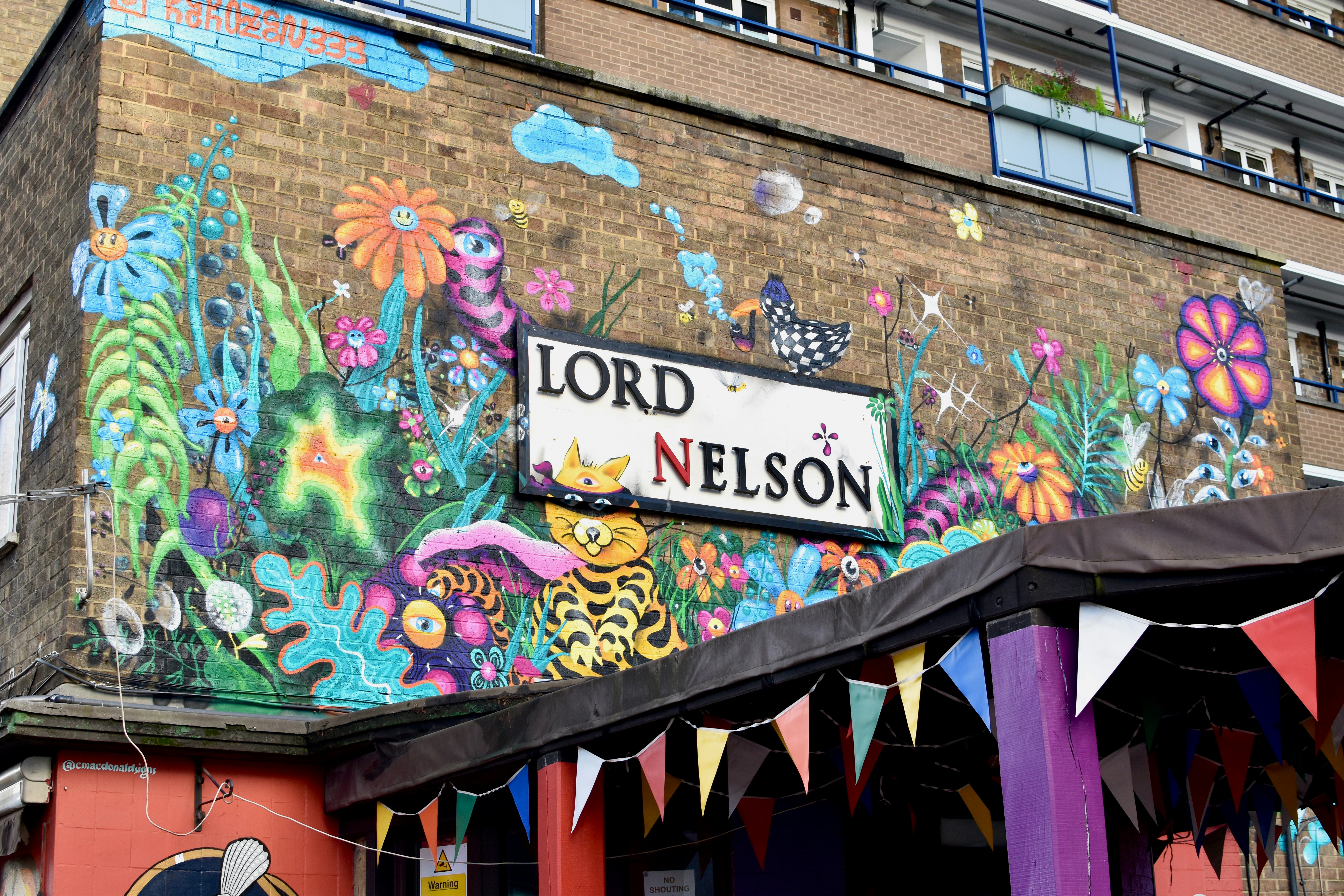 a mural on the side of a building