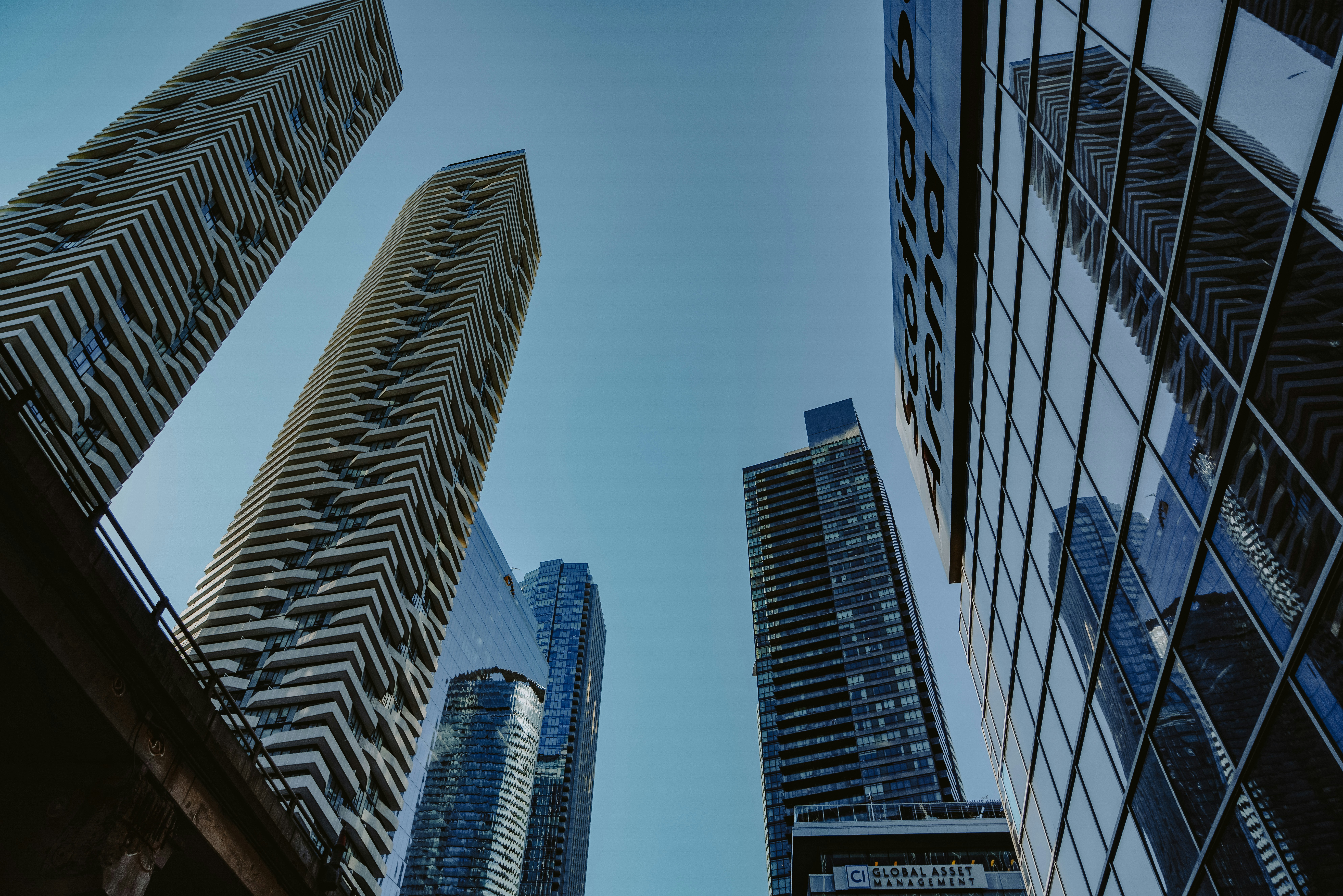Looking up at tall buildings in a city photo – Free Toronto Image on ...