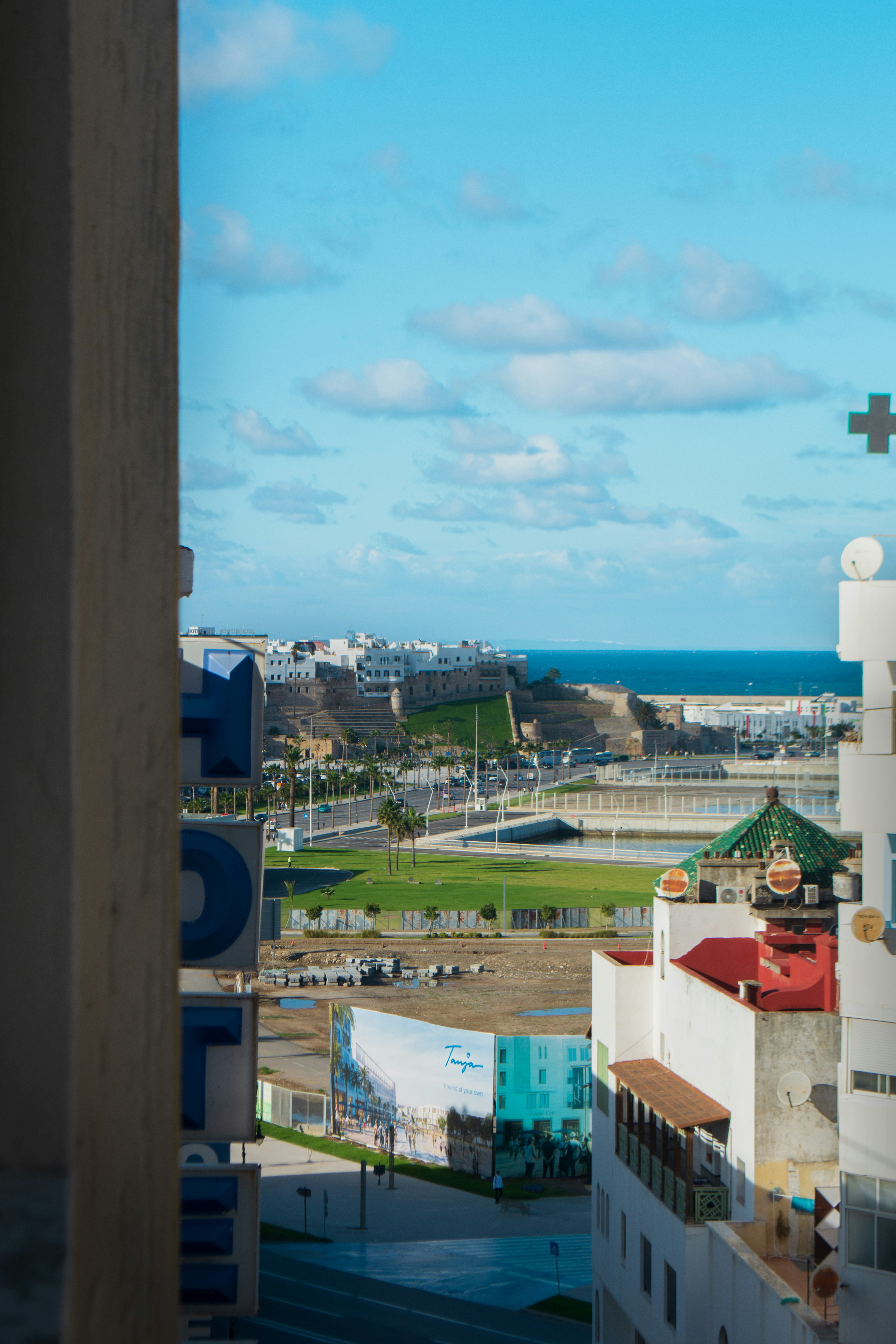 A view of the ocean from a high rise building photo – Free Tanger Image ...