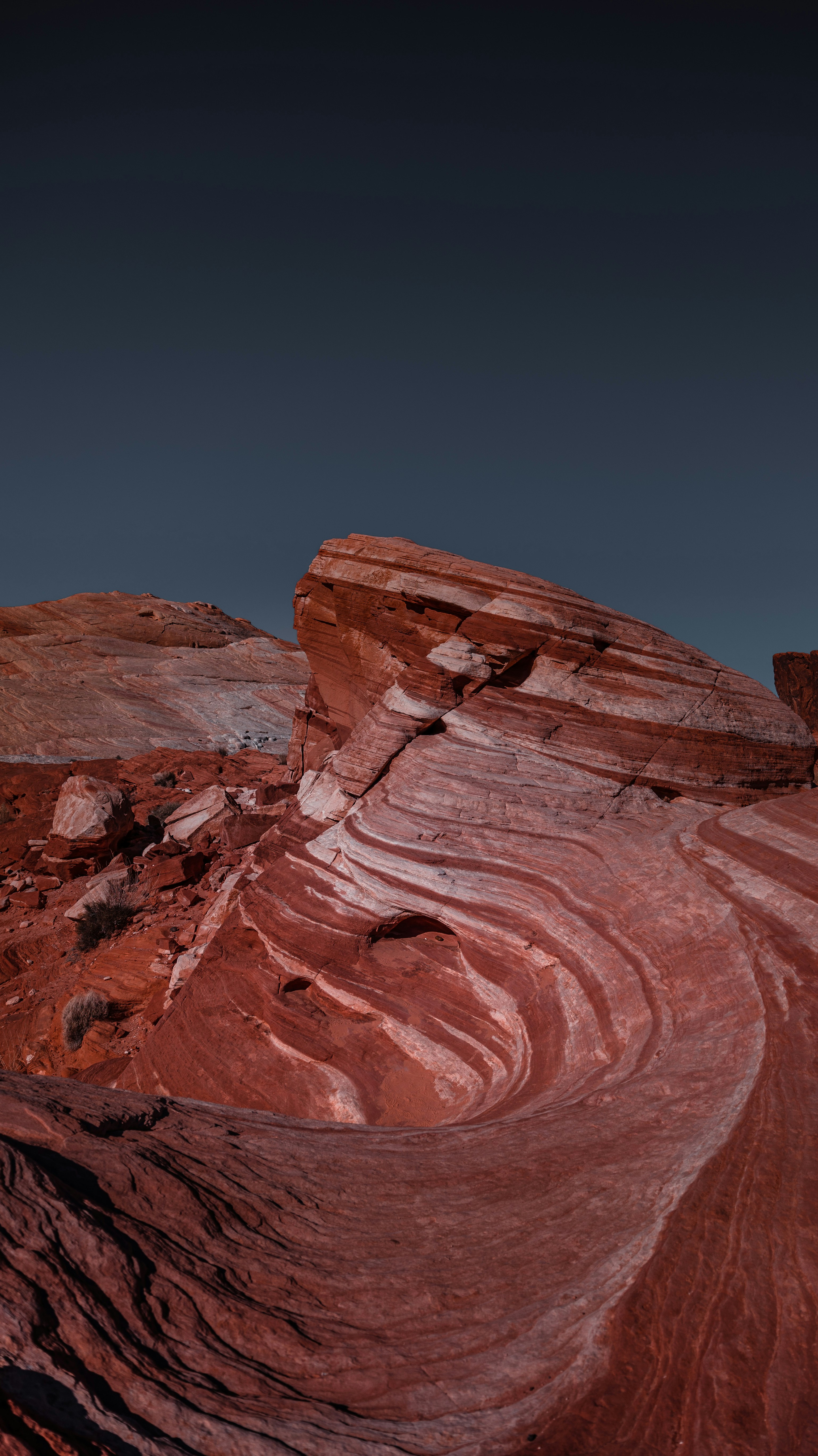 Red Rock Ribbon: Strata Curves Carved Into Desert Twilight