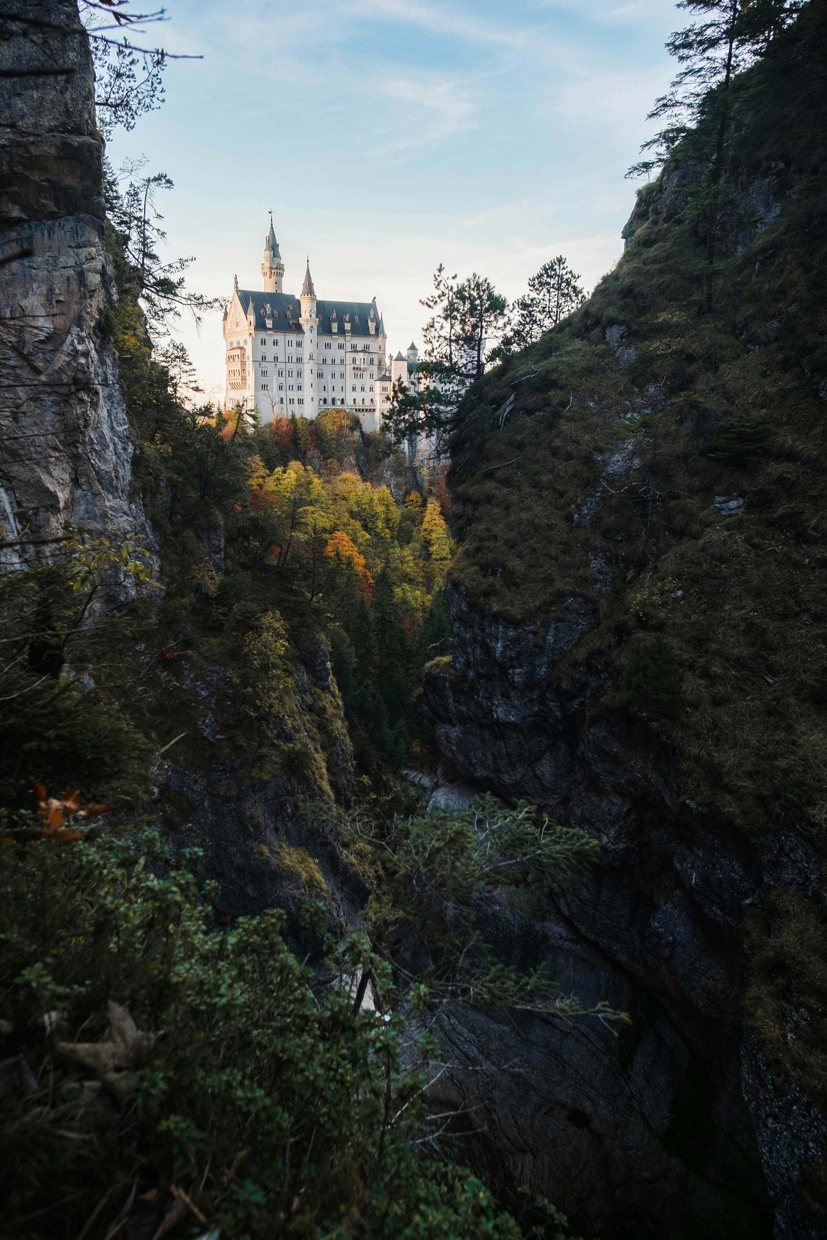 Castle among the Gorge: A Lone Fortress Framed by Narrow Canyon