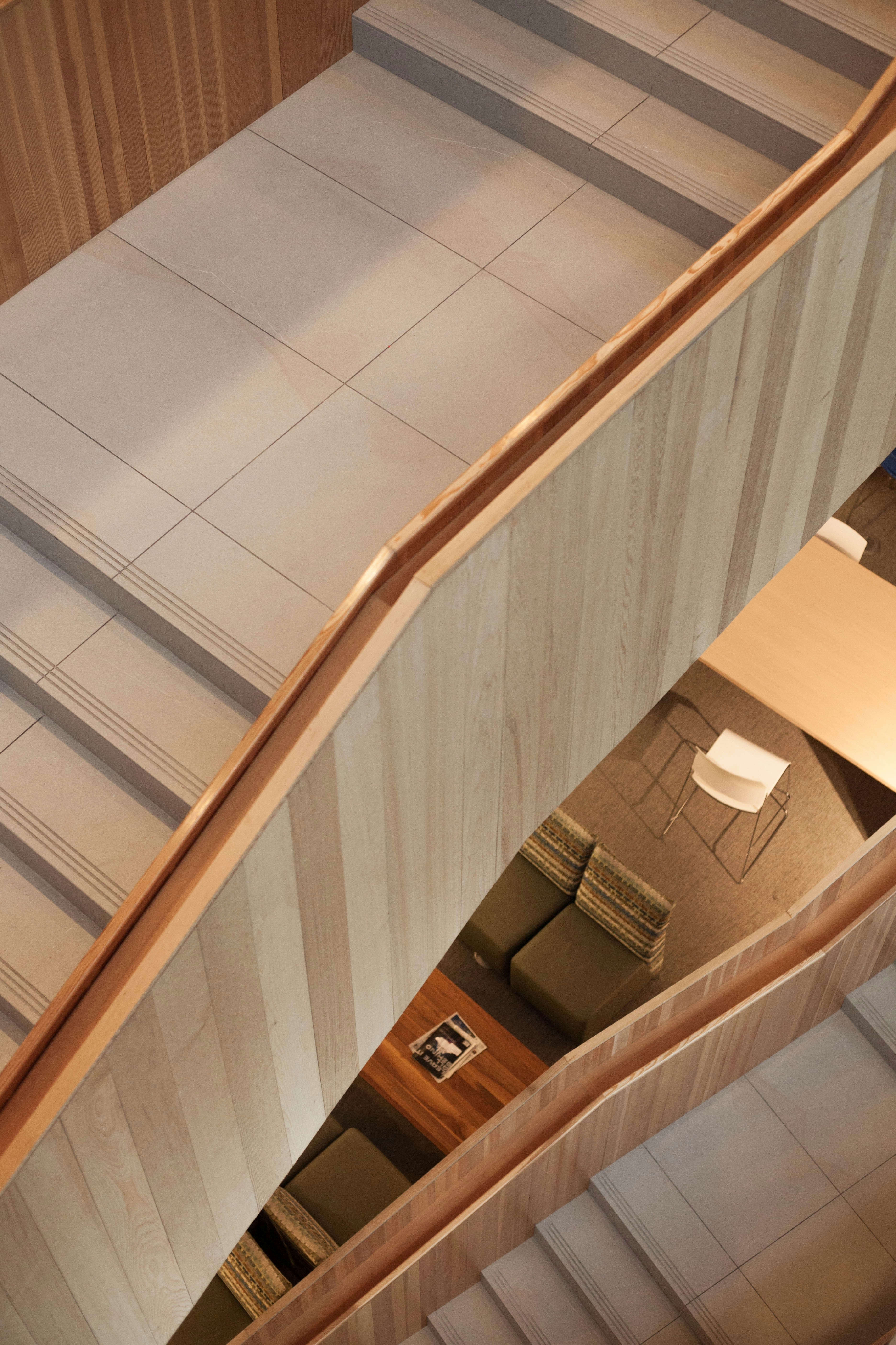 A view of a staircase from the top of a building photo – Free House ...