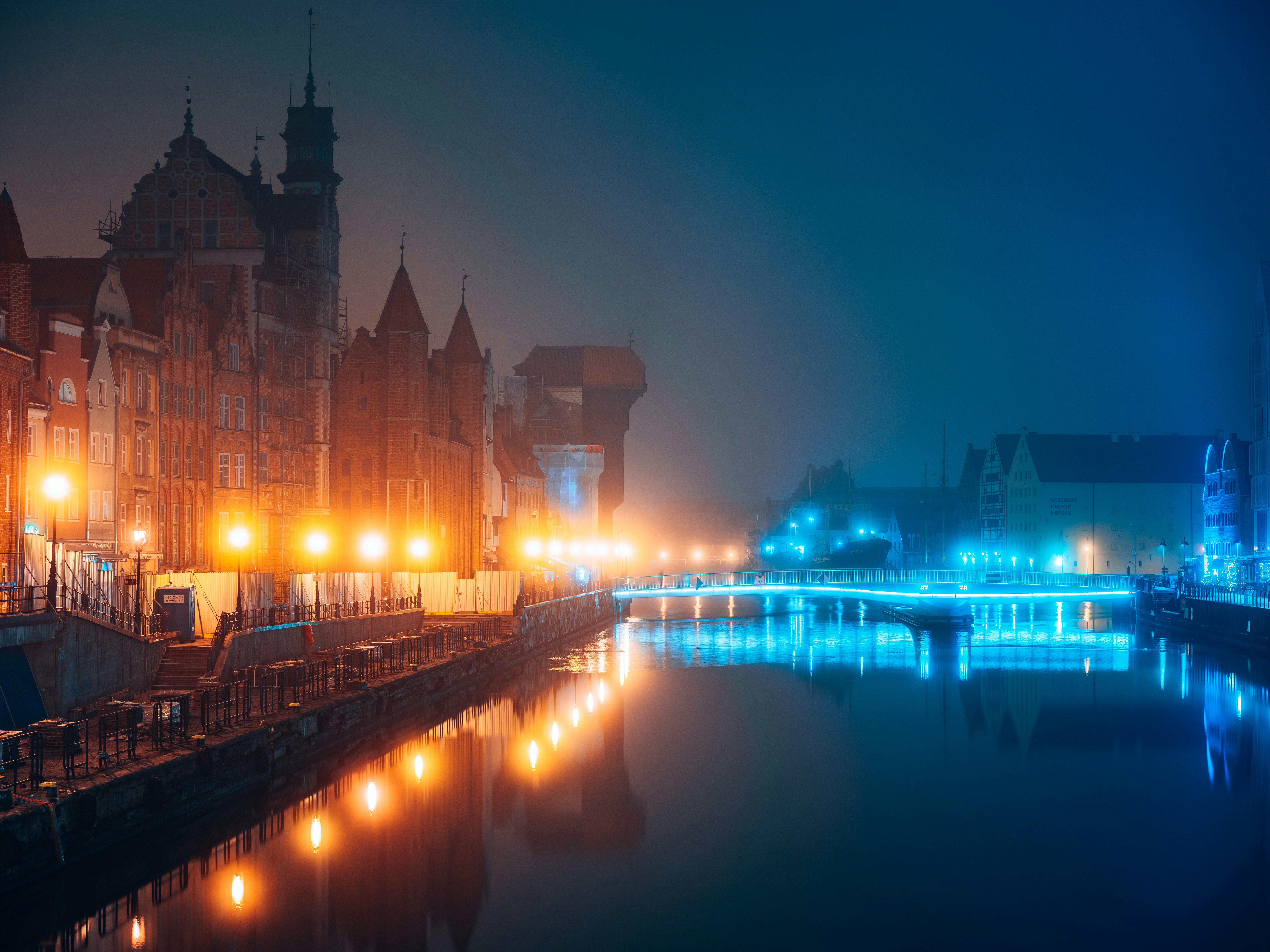 Neon Night on the Canal: A Glowing City Ridge