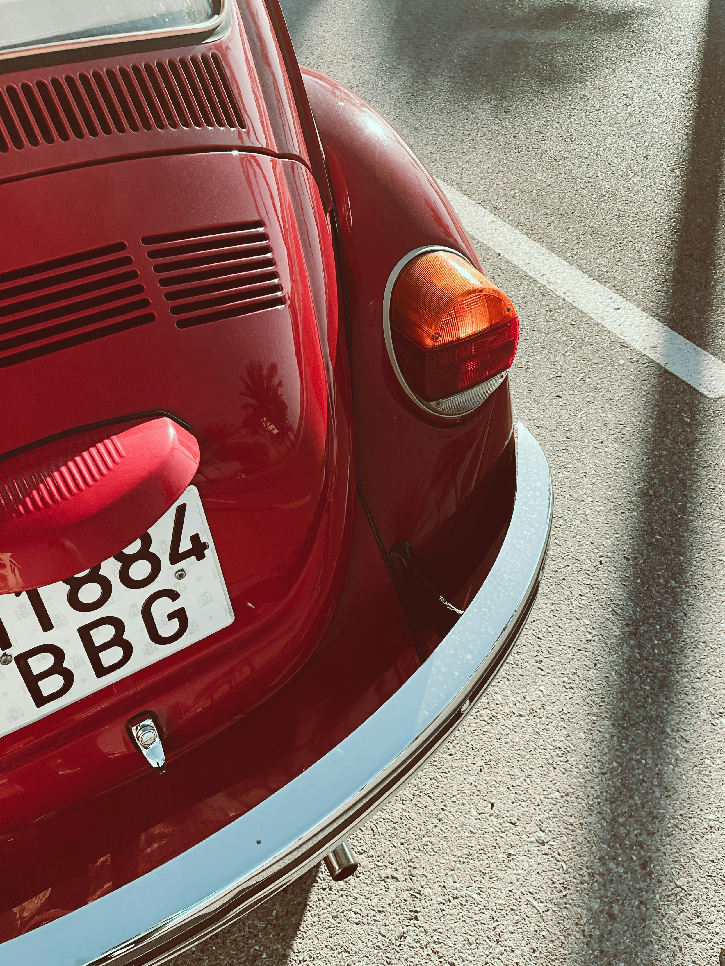 A close up of a red car with a license plate photo – Free Volkswagen ...