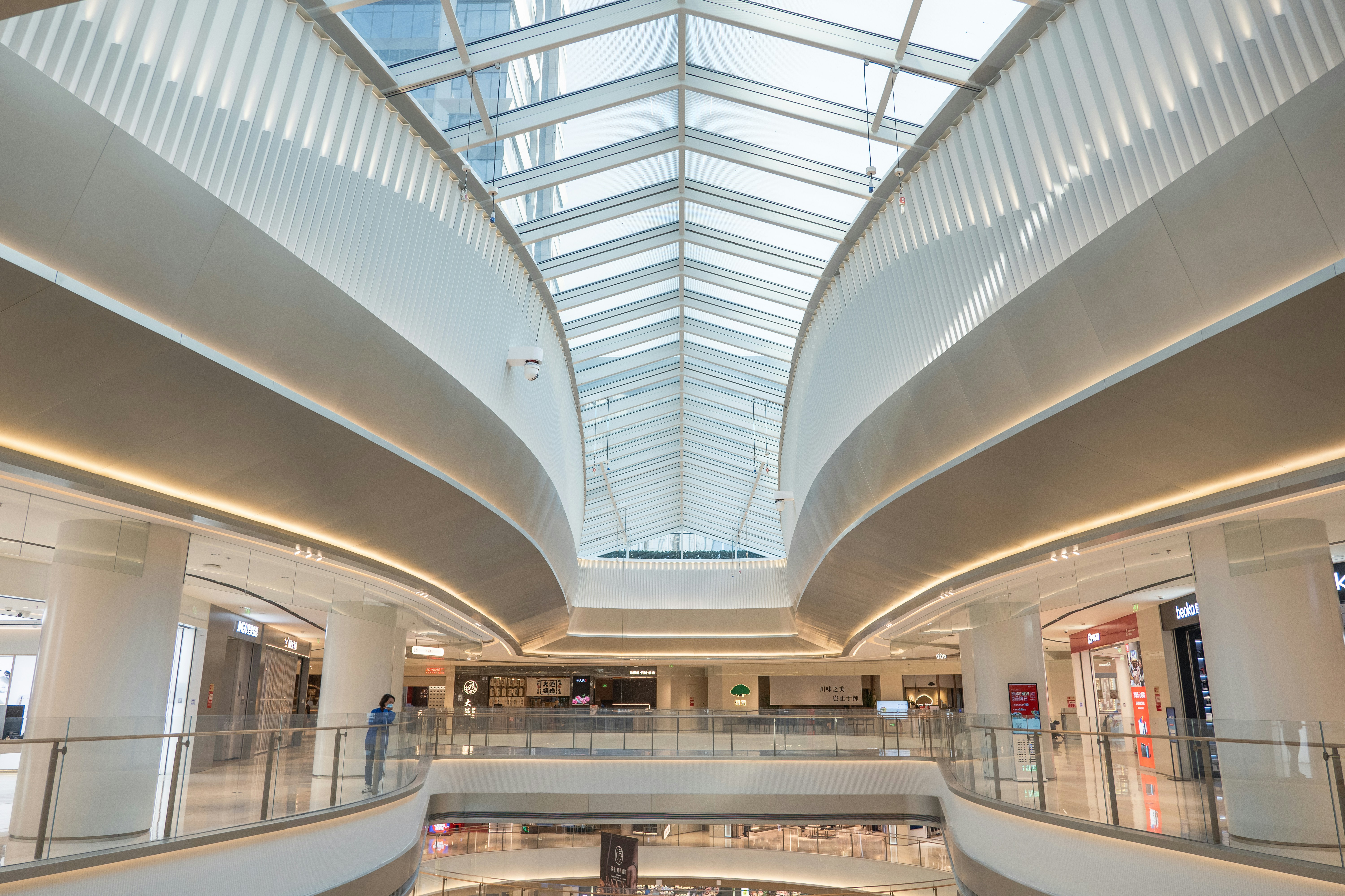 A large atrium with a skylight above it photo – Free Building Image on ...