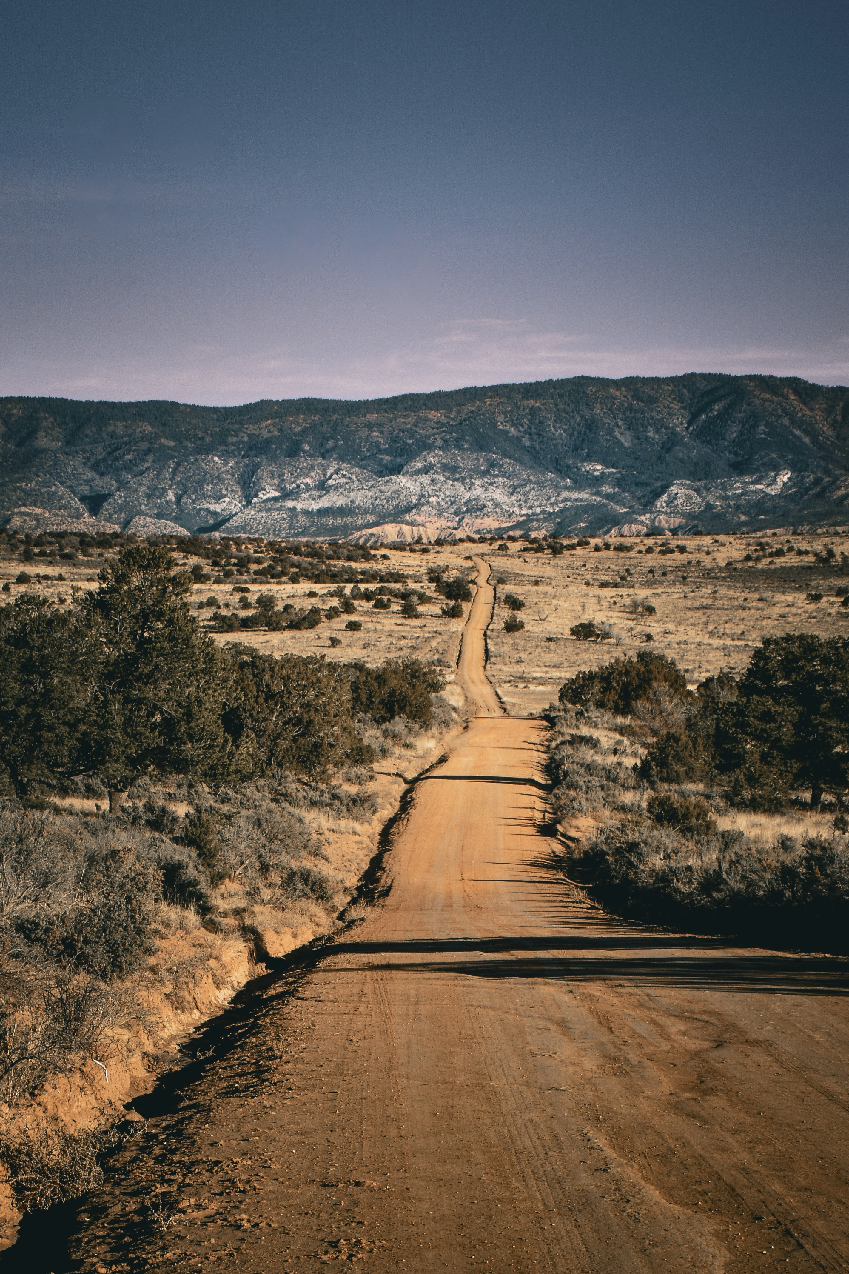 Dust-Washed Highway Toward the Distant Range