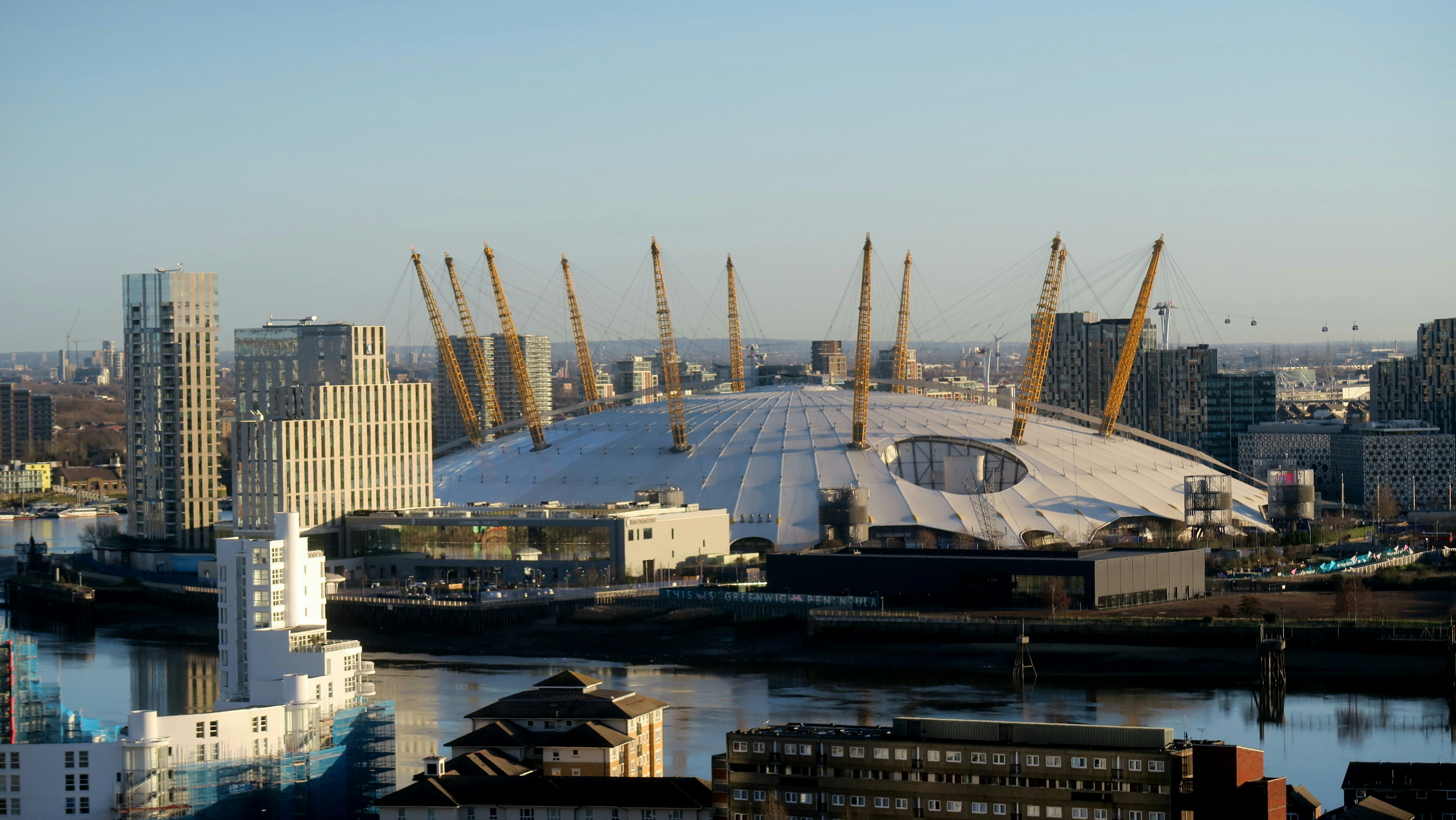 A view of a city from a high point of view photo – Free O2 arena Image ...