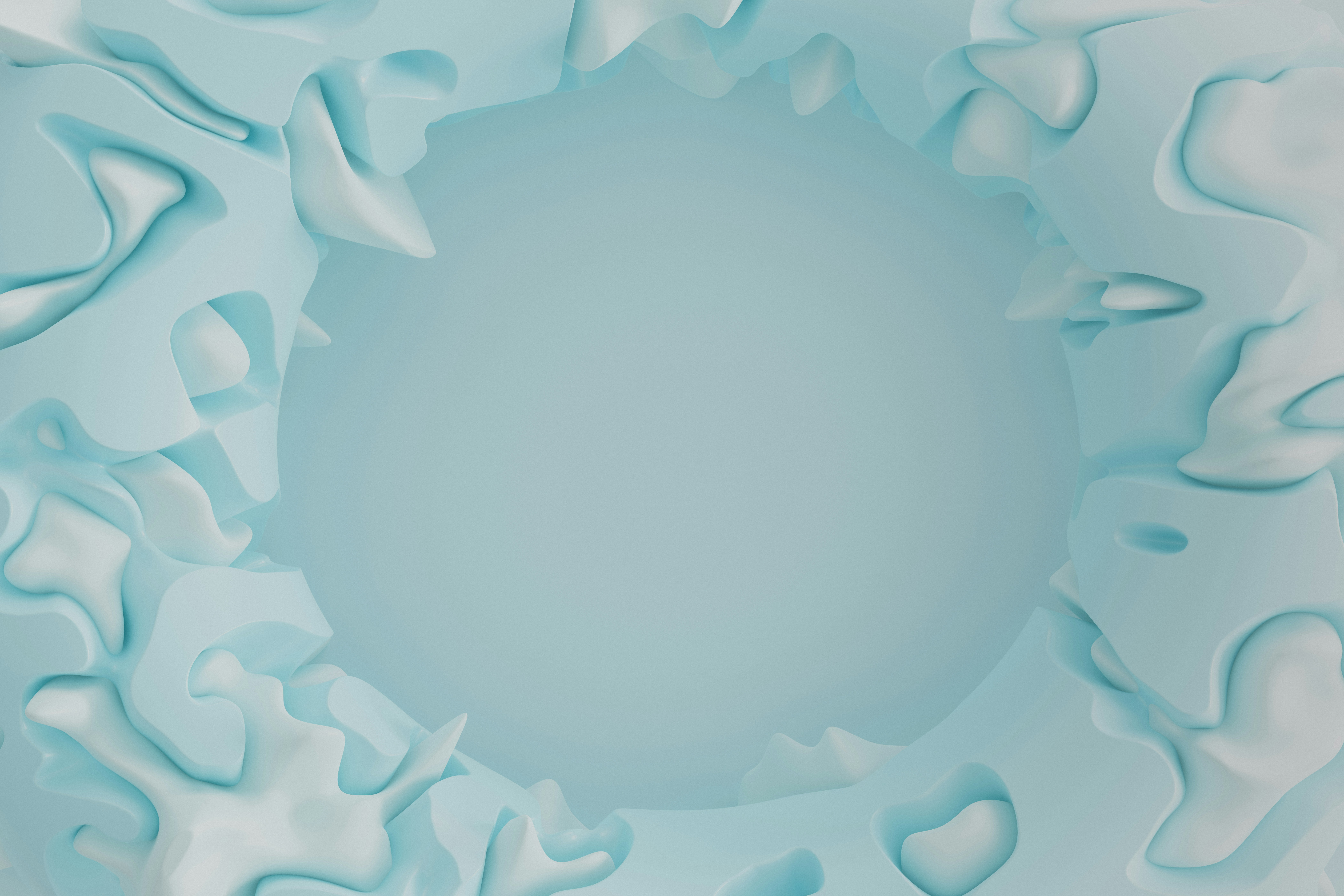 Ein blau-weißer Hintergrund mit einem kreisförmigen Loch in der Mitte ...