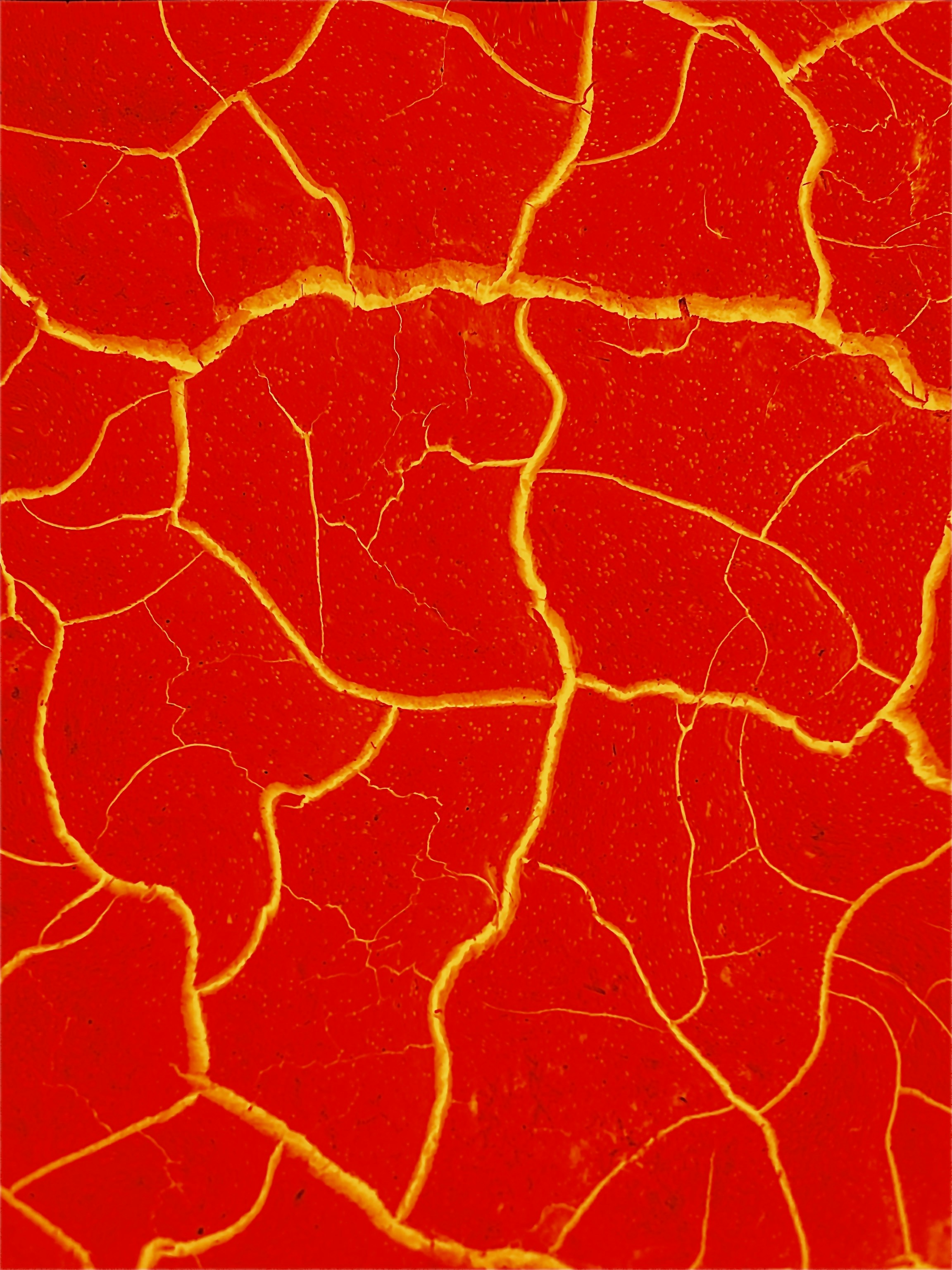 Crimson Veins: A Close-Up of Golden Cracks