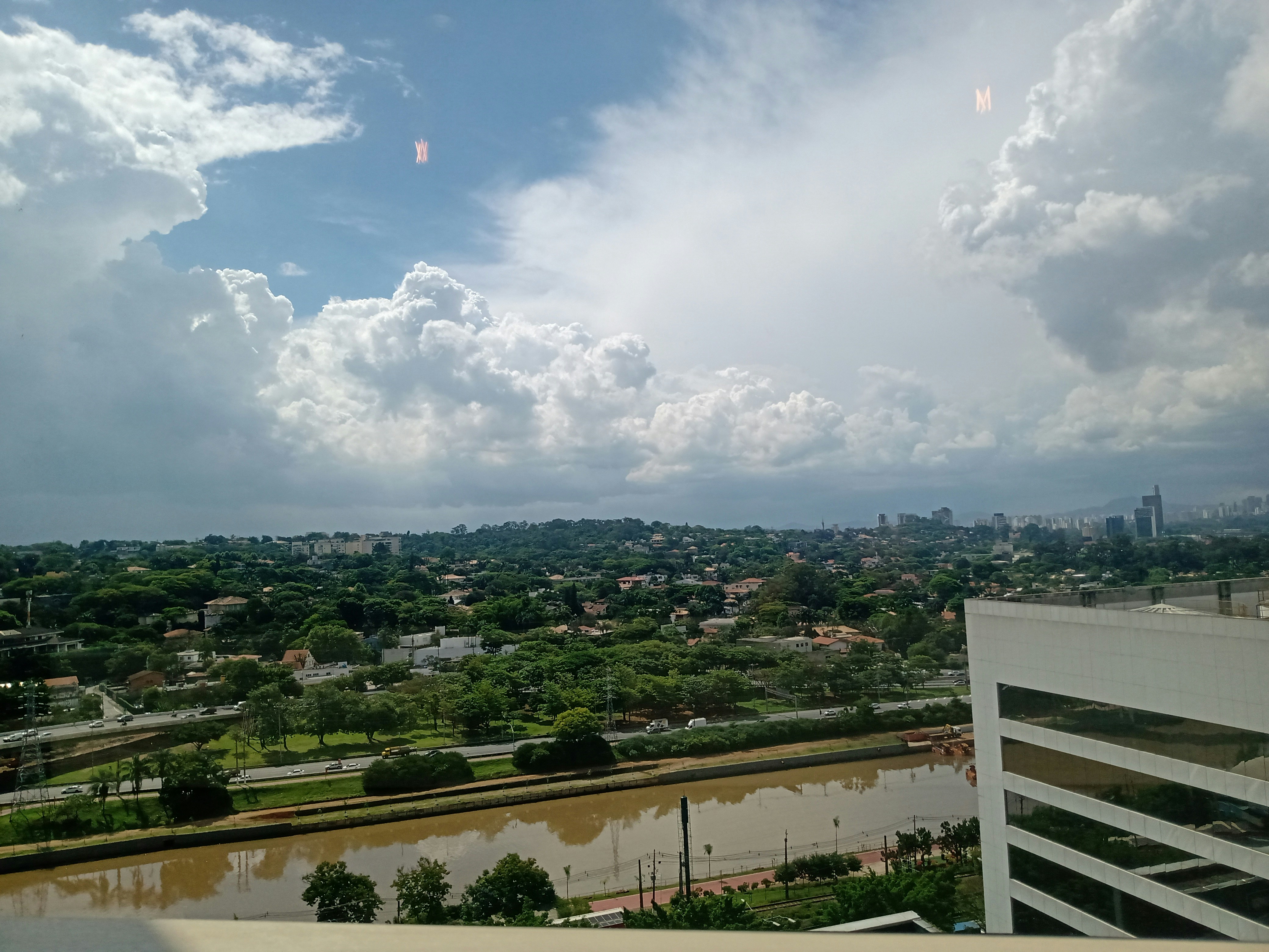 a view of a city from a high rise