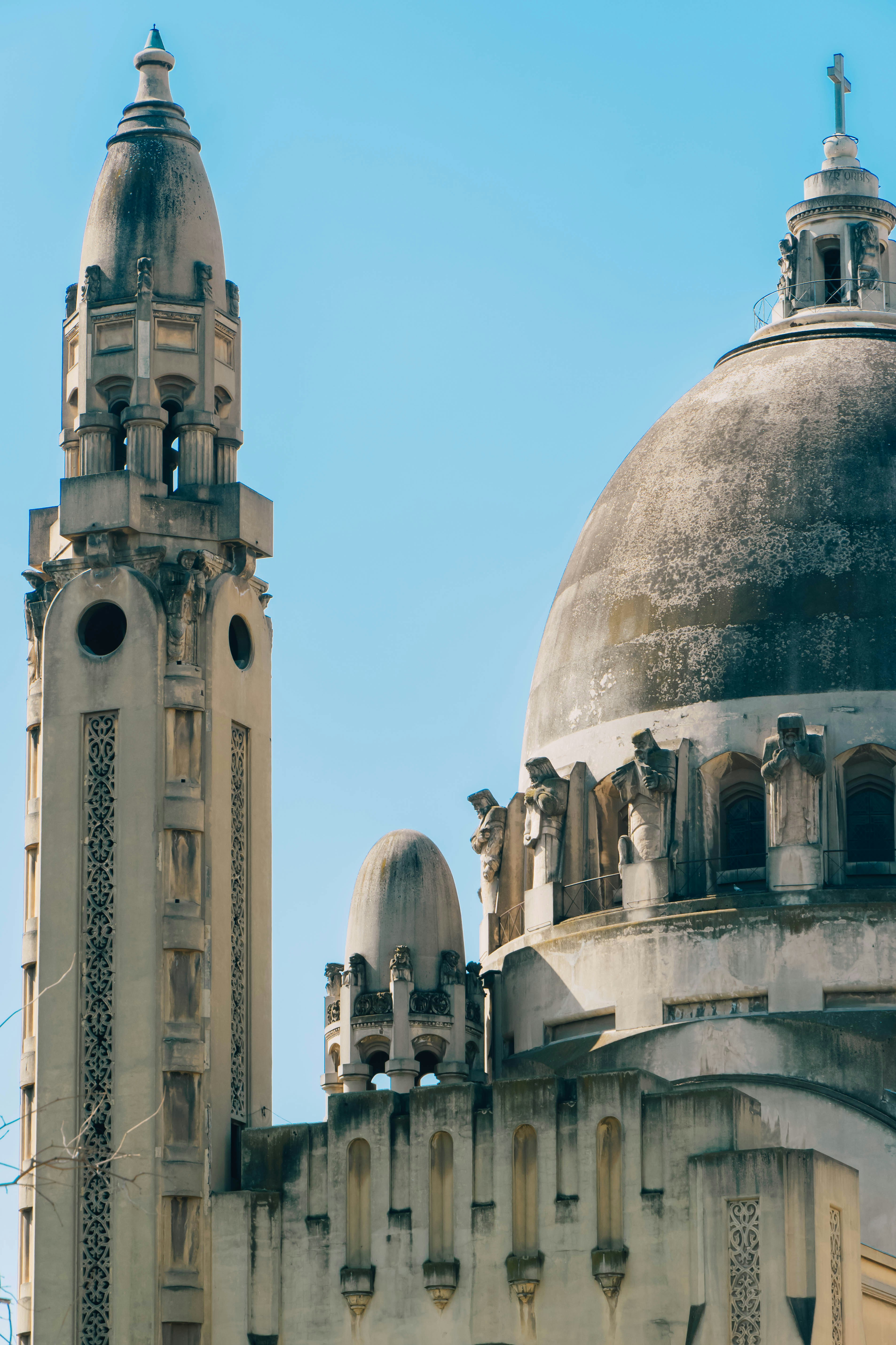 A large building with two towers and a clock photo – Free Santiago ...
