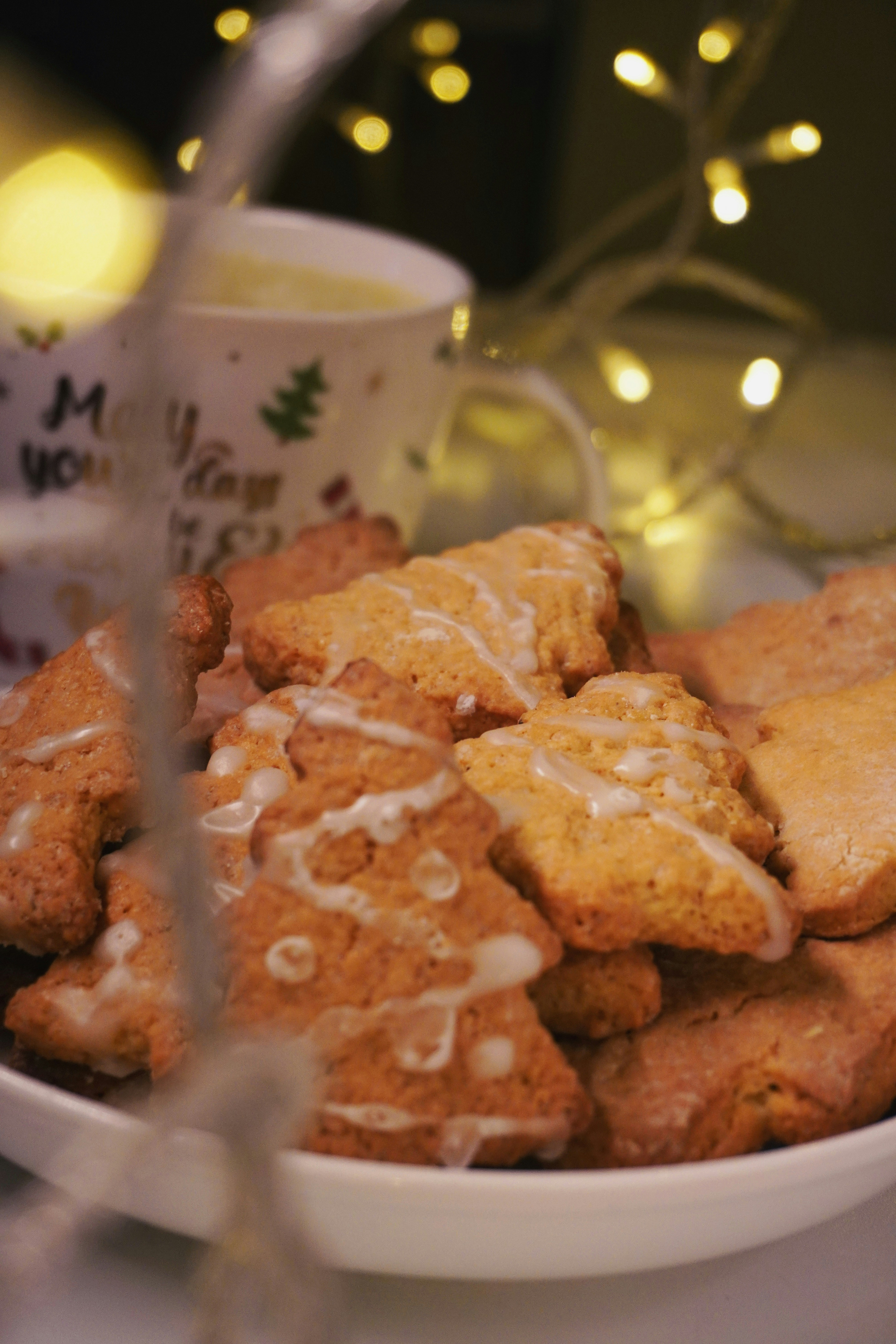 Firelight Icing: A Plate of Holiday Cookies Dusted with Warm Fairy Glow