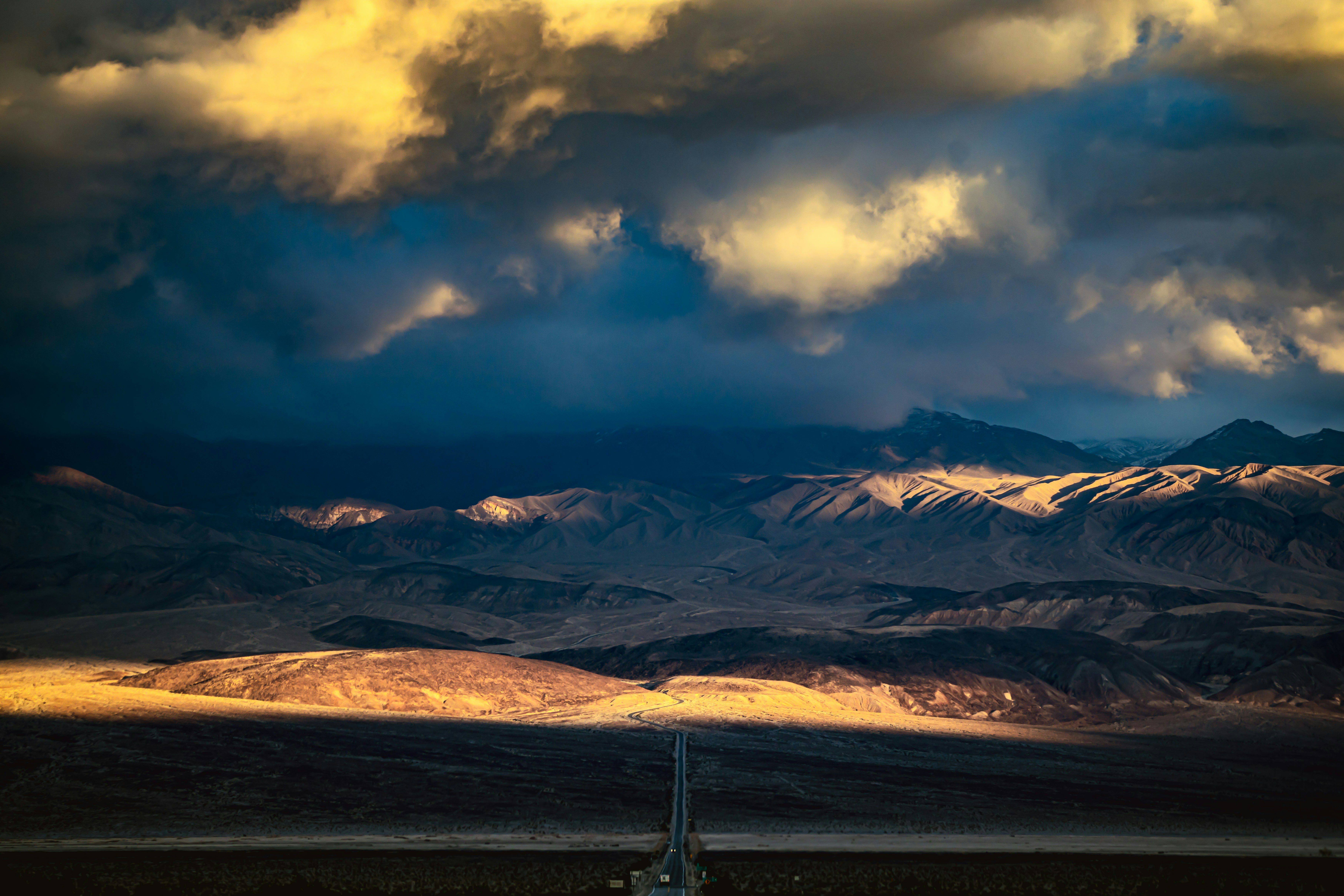 Desert Highway to a Light-Burnished Ridge
