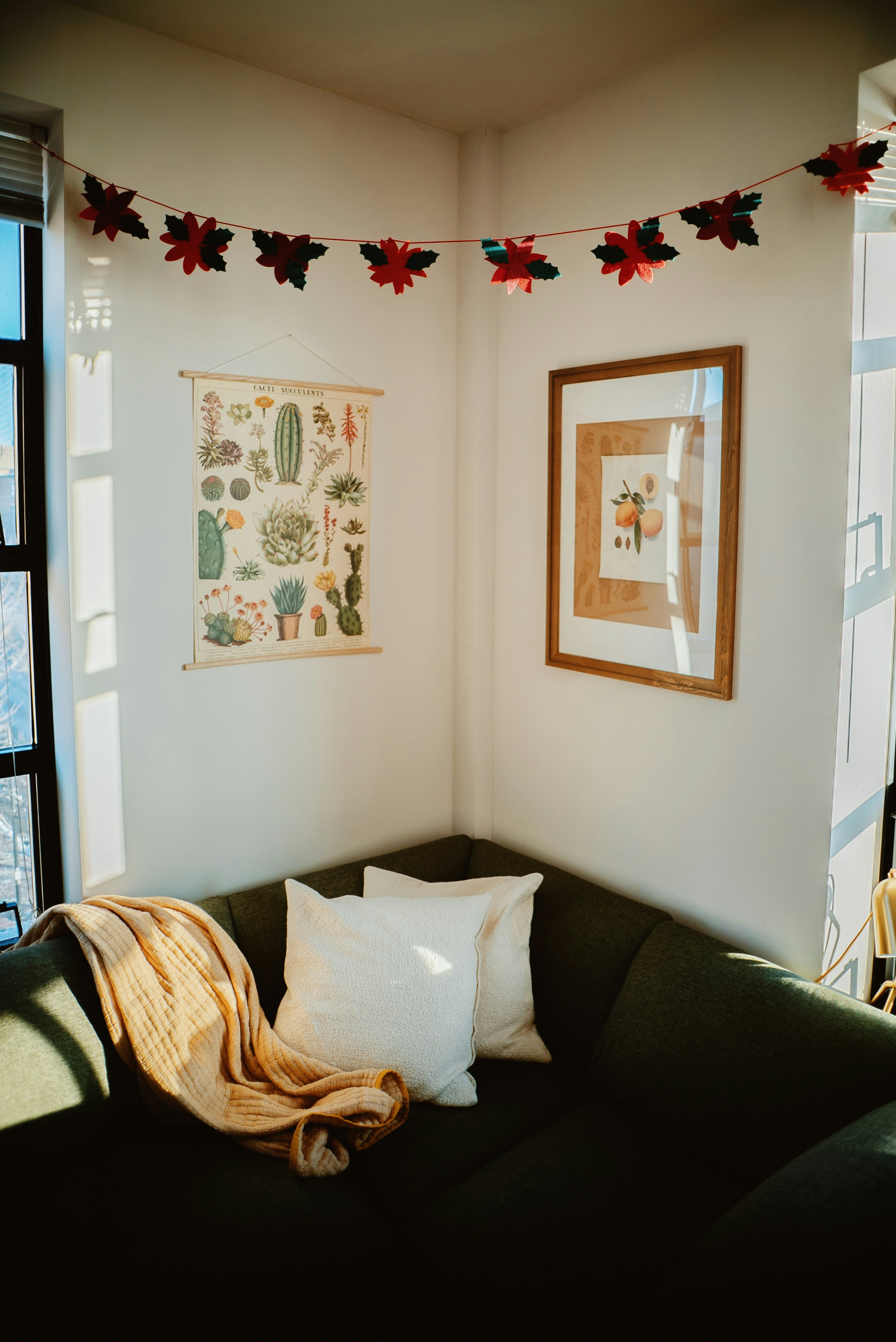 Cozy Corner Under a Garland of Autumn Leaves
