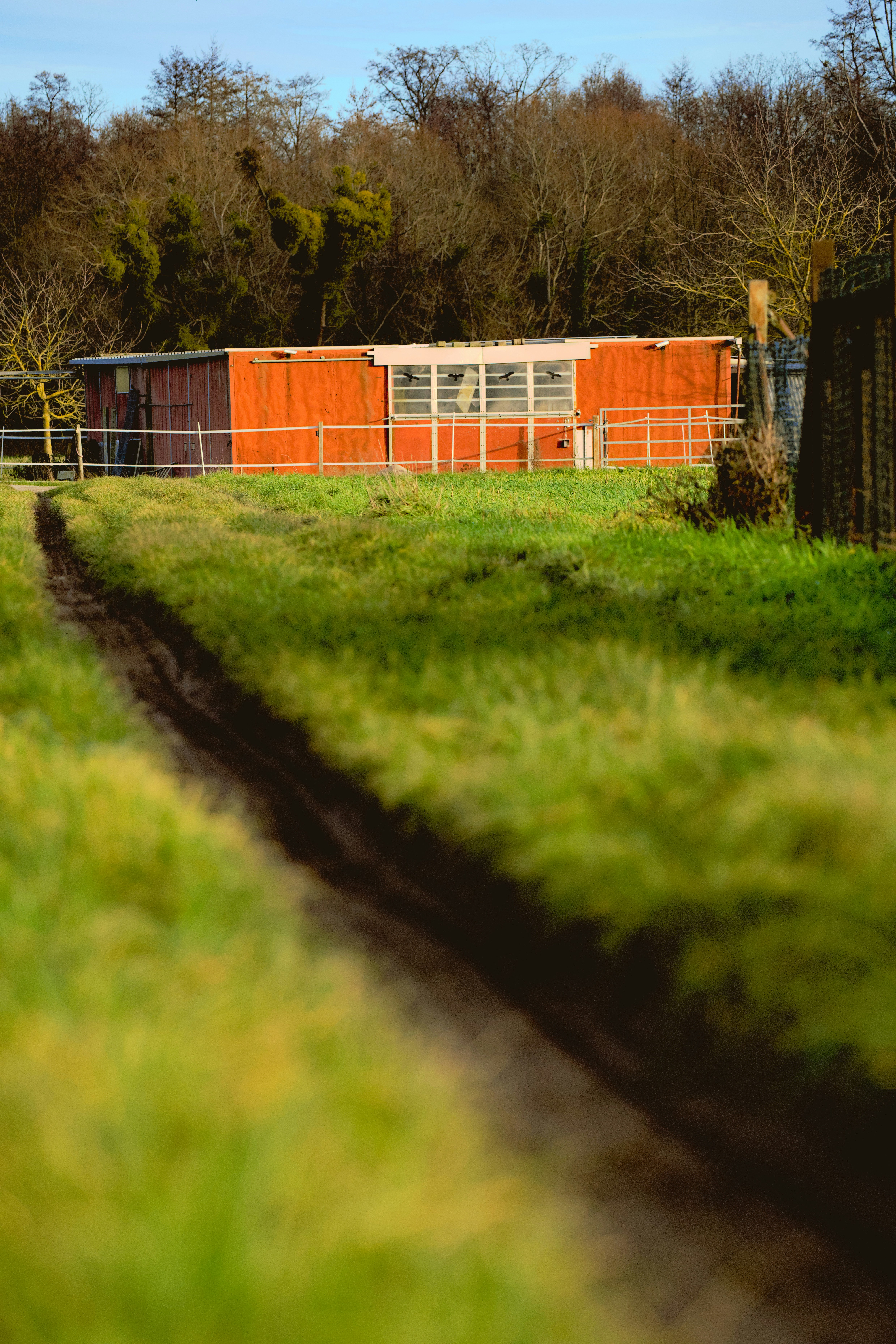 a grassy field with a train track running through it photo – Free Grass ...