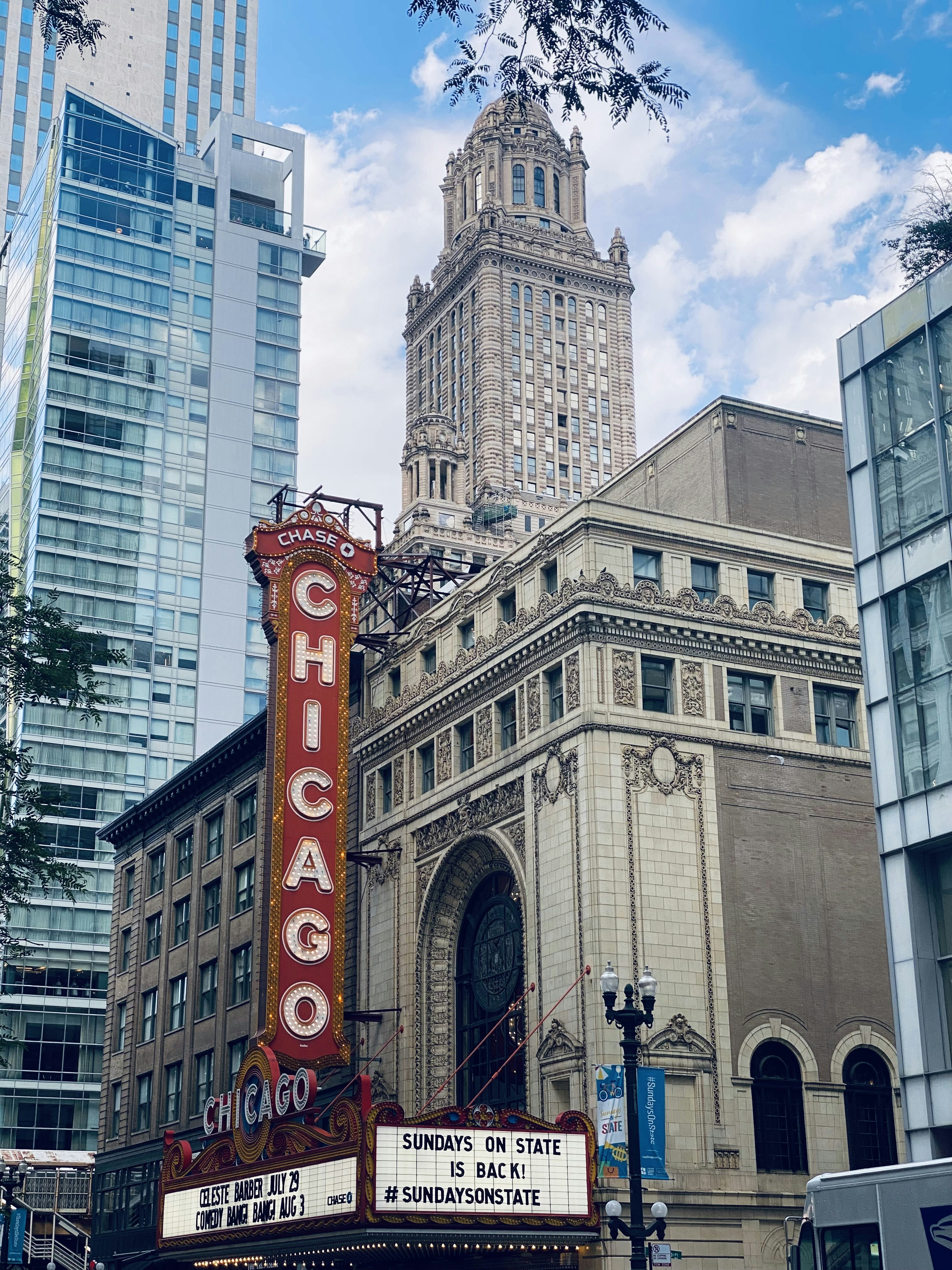 A large building with a sign that says chicago in front of it photo ...