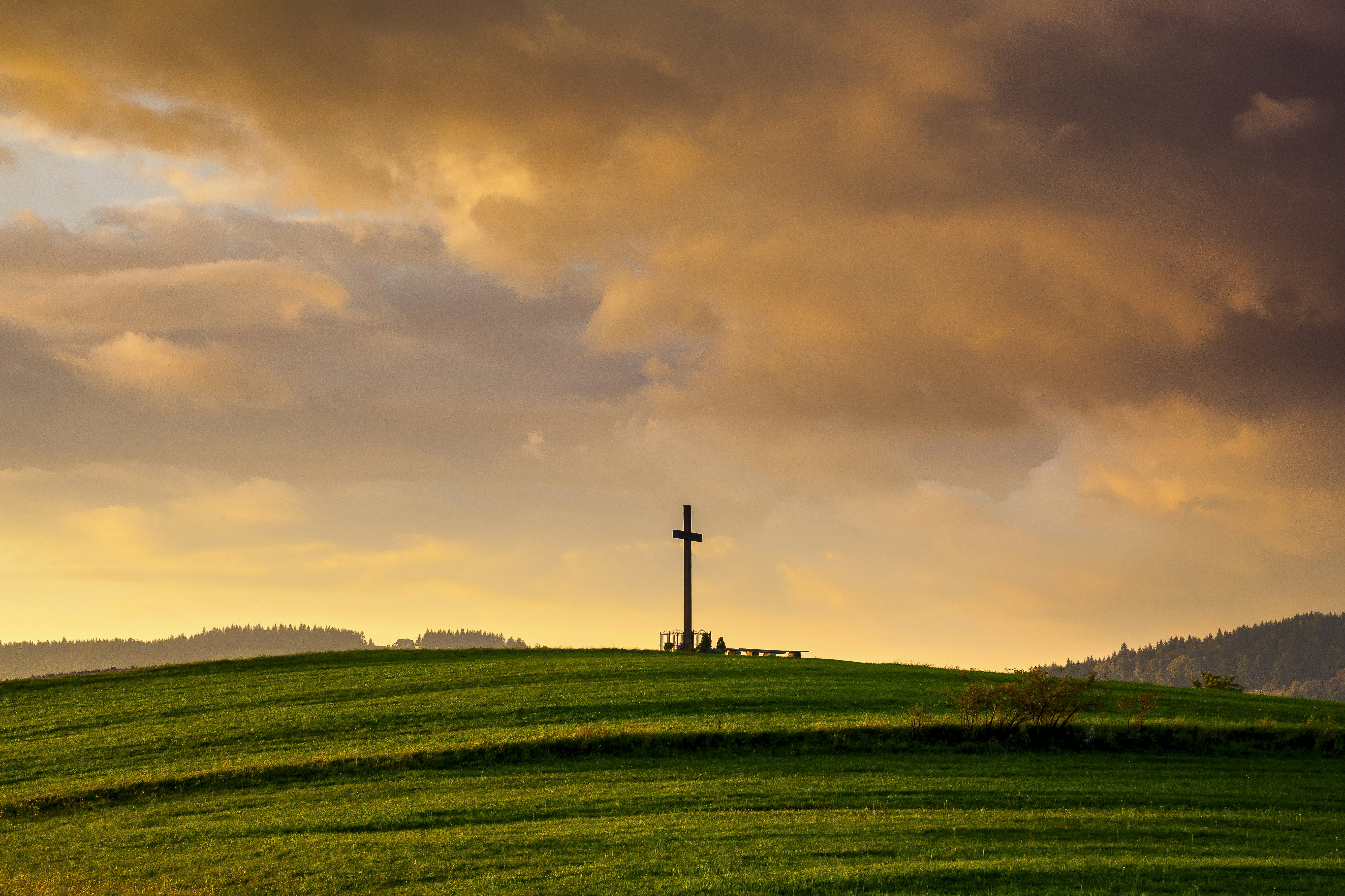 Cross on the Hill at Golden Hour