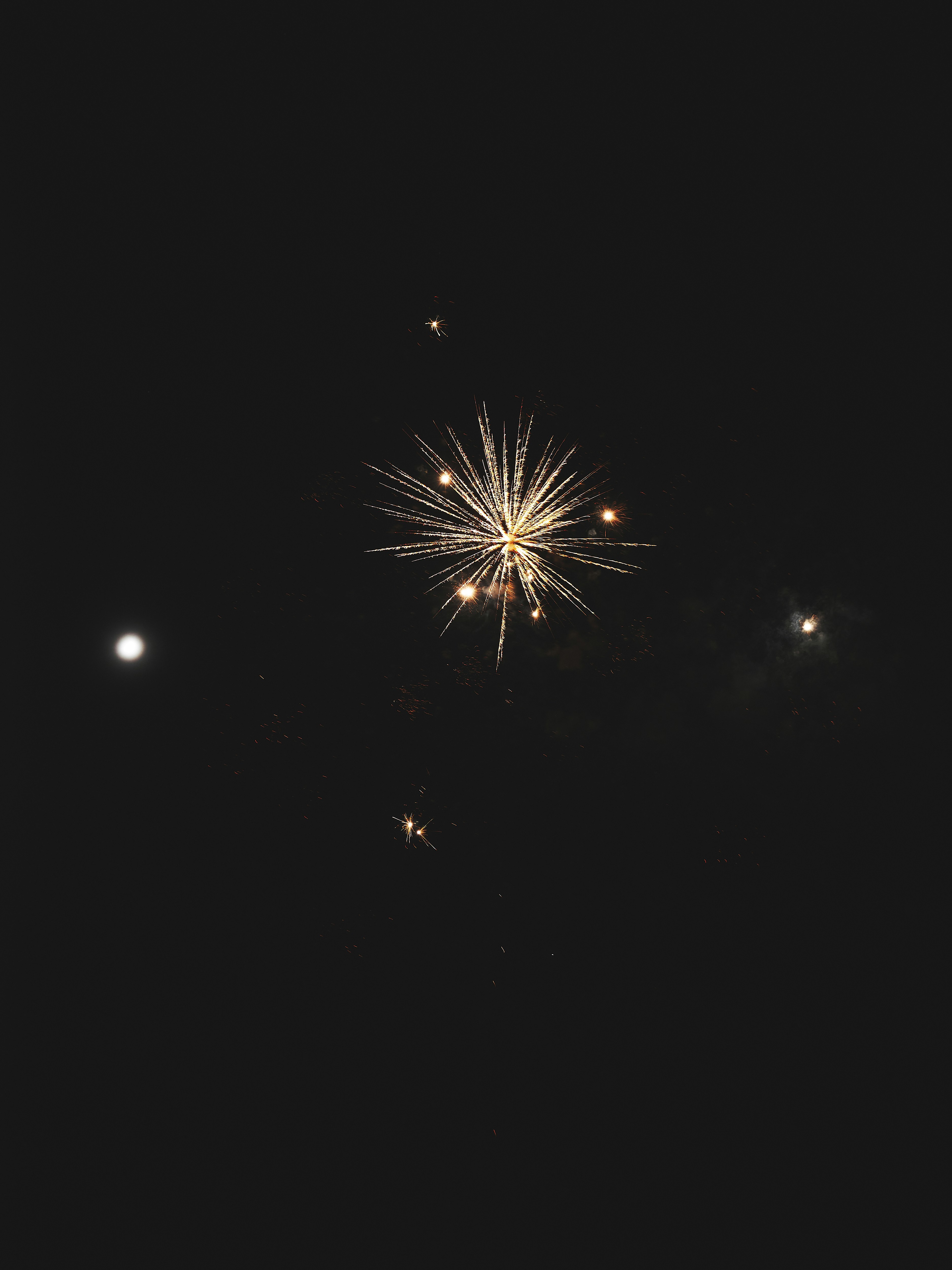 a large fireworks is lit up in the night sky