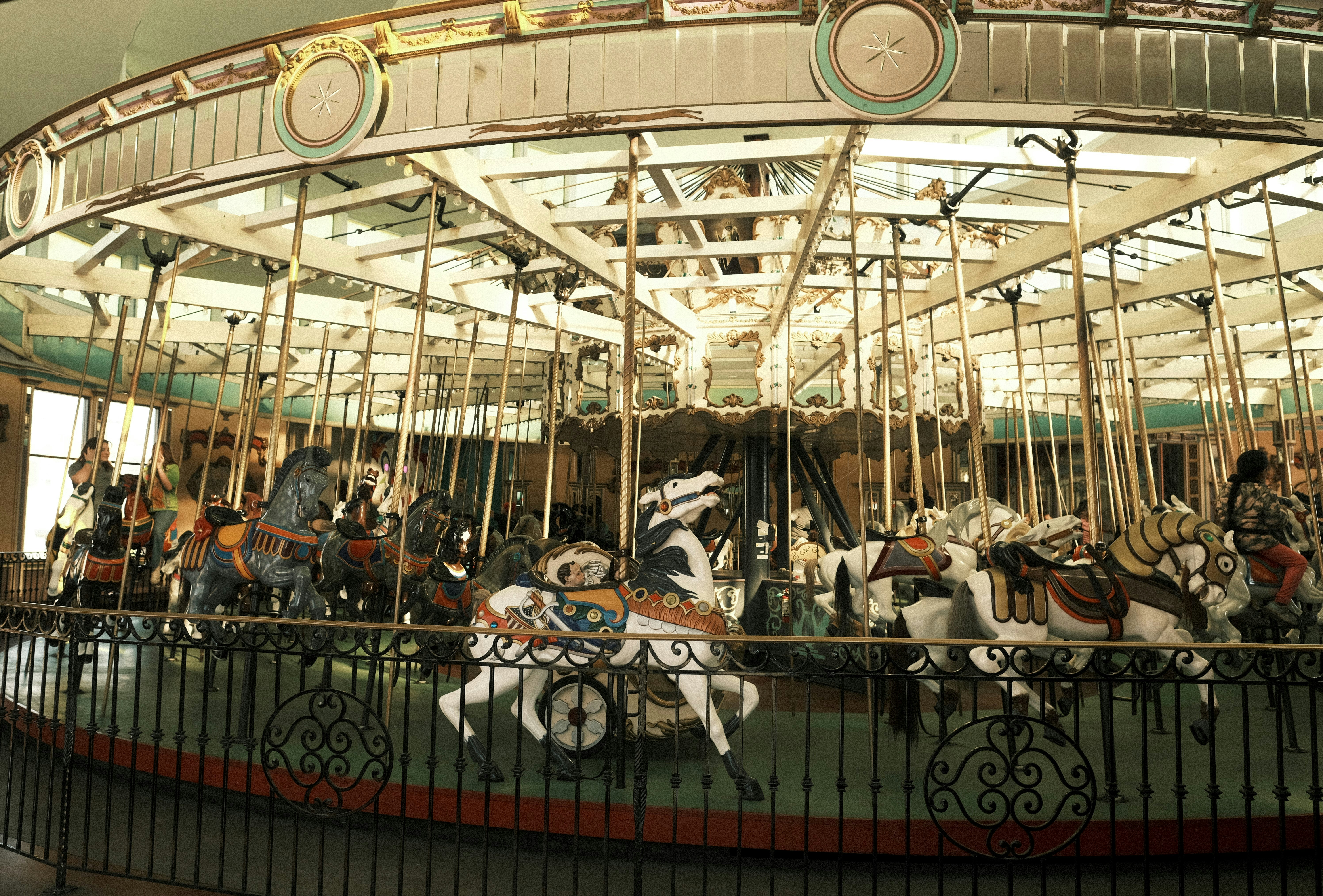 Timeless Carousel: Painted Steeds in a Gentle Amble