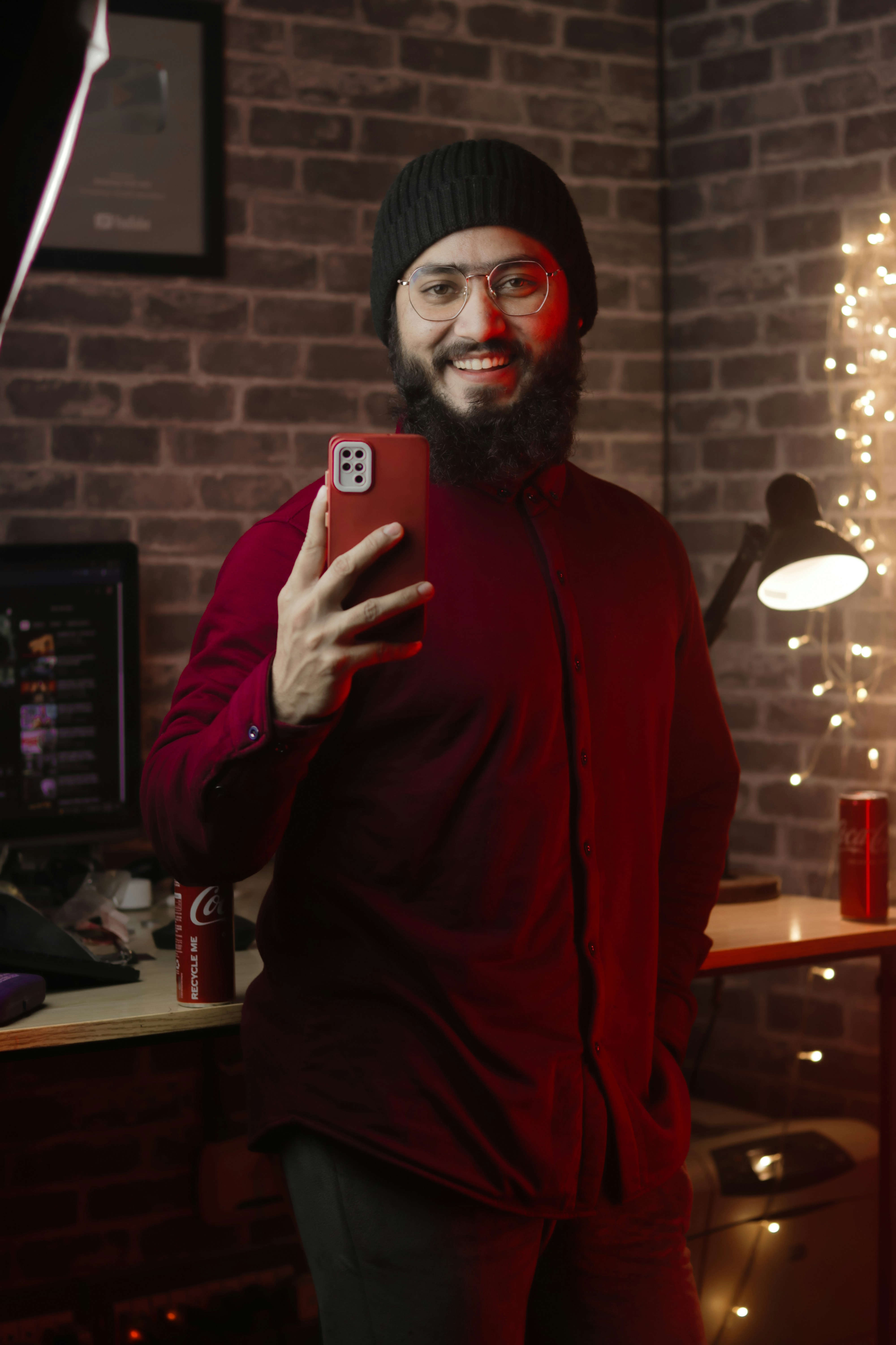 A man with a beard and glasses taking a selfie photo – Free Portrait ...