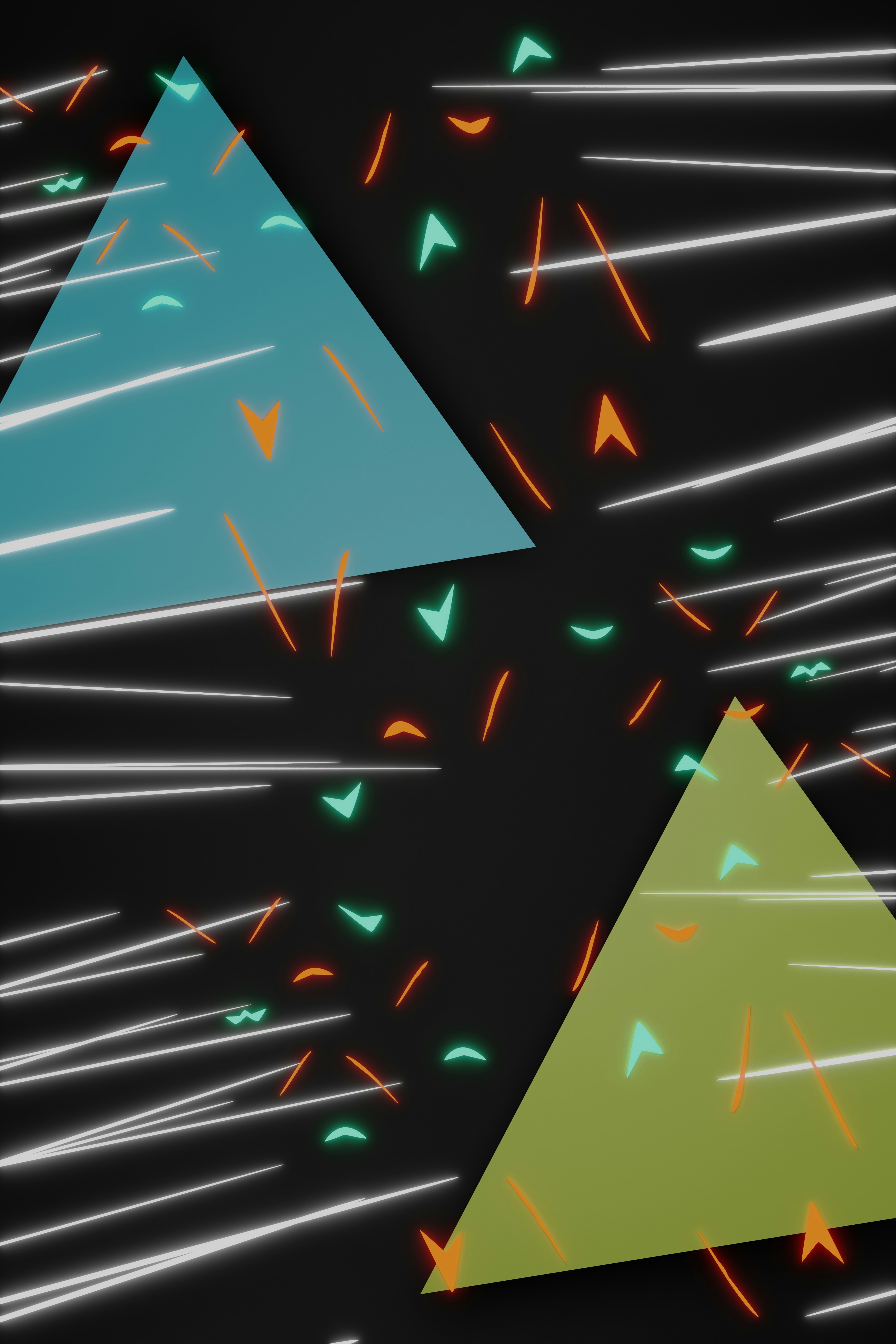 Un fond noir avec un triangle vert et un triangle bleu photo – Photo ...