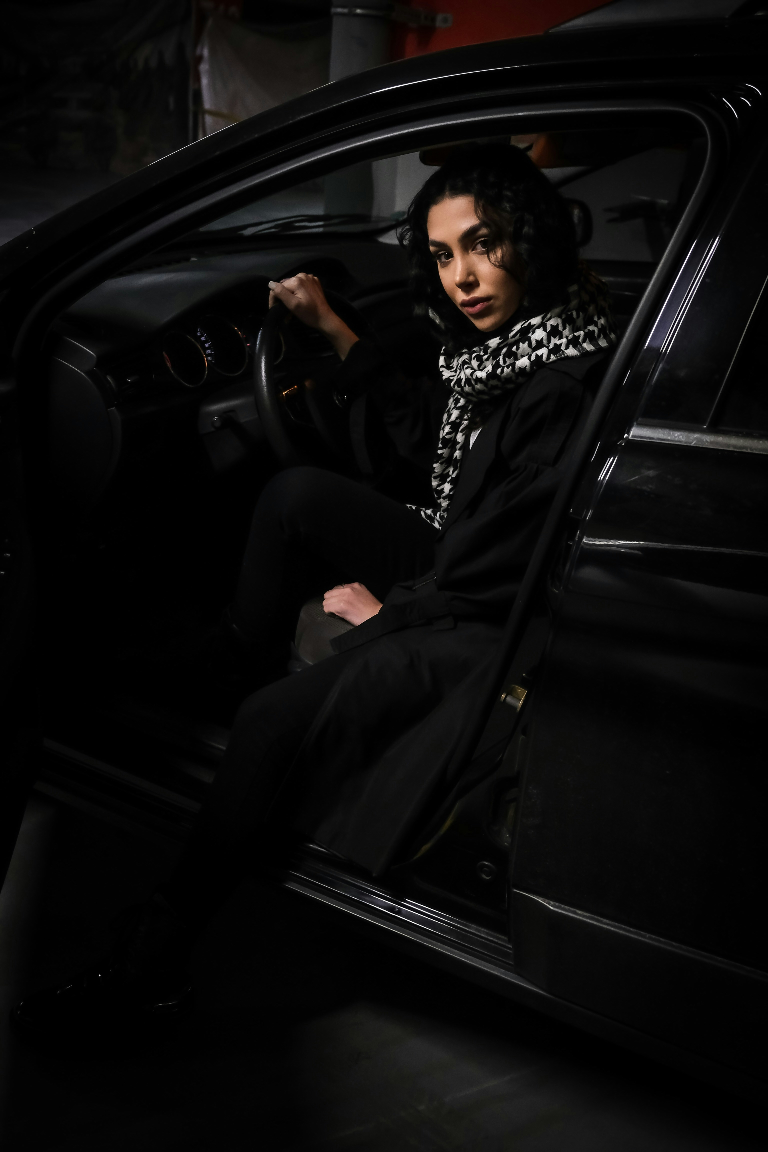 Midnight Driver: A Quiet Gaze From the Car Door