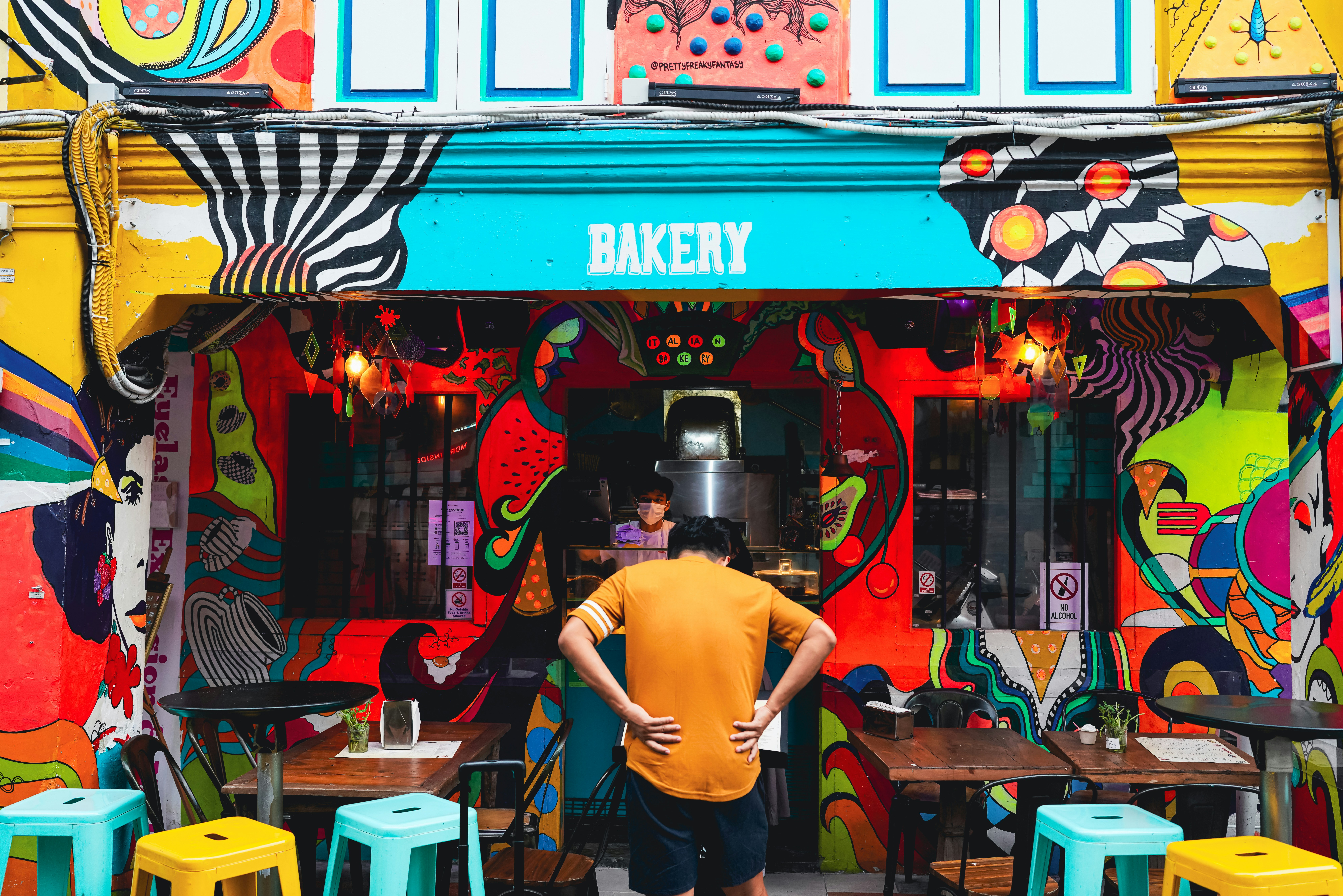 A Colorful Encounter at the Bakery