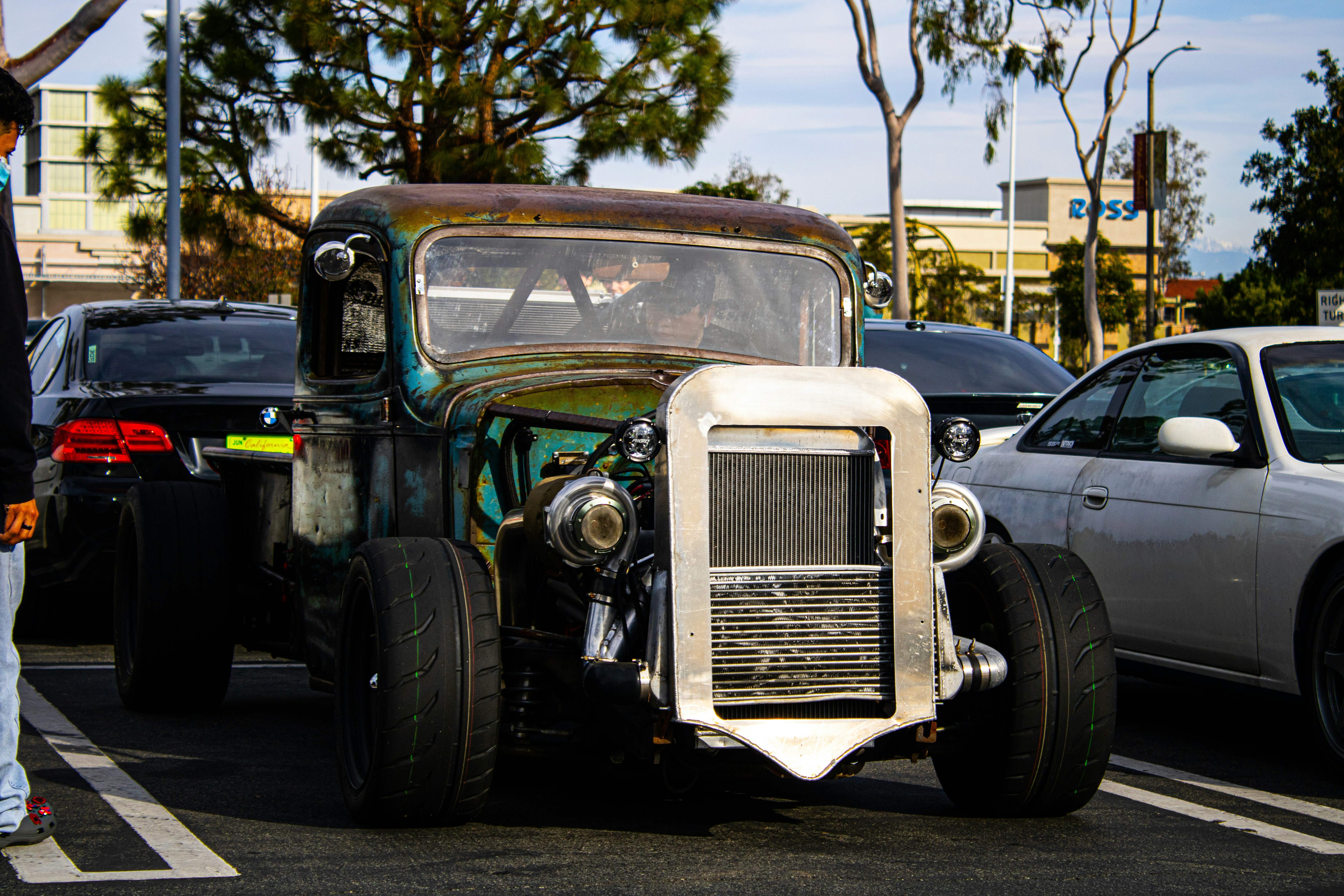 Rusty Street Star: A Retro Hot Rod Anchored Between Modern Lines