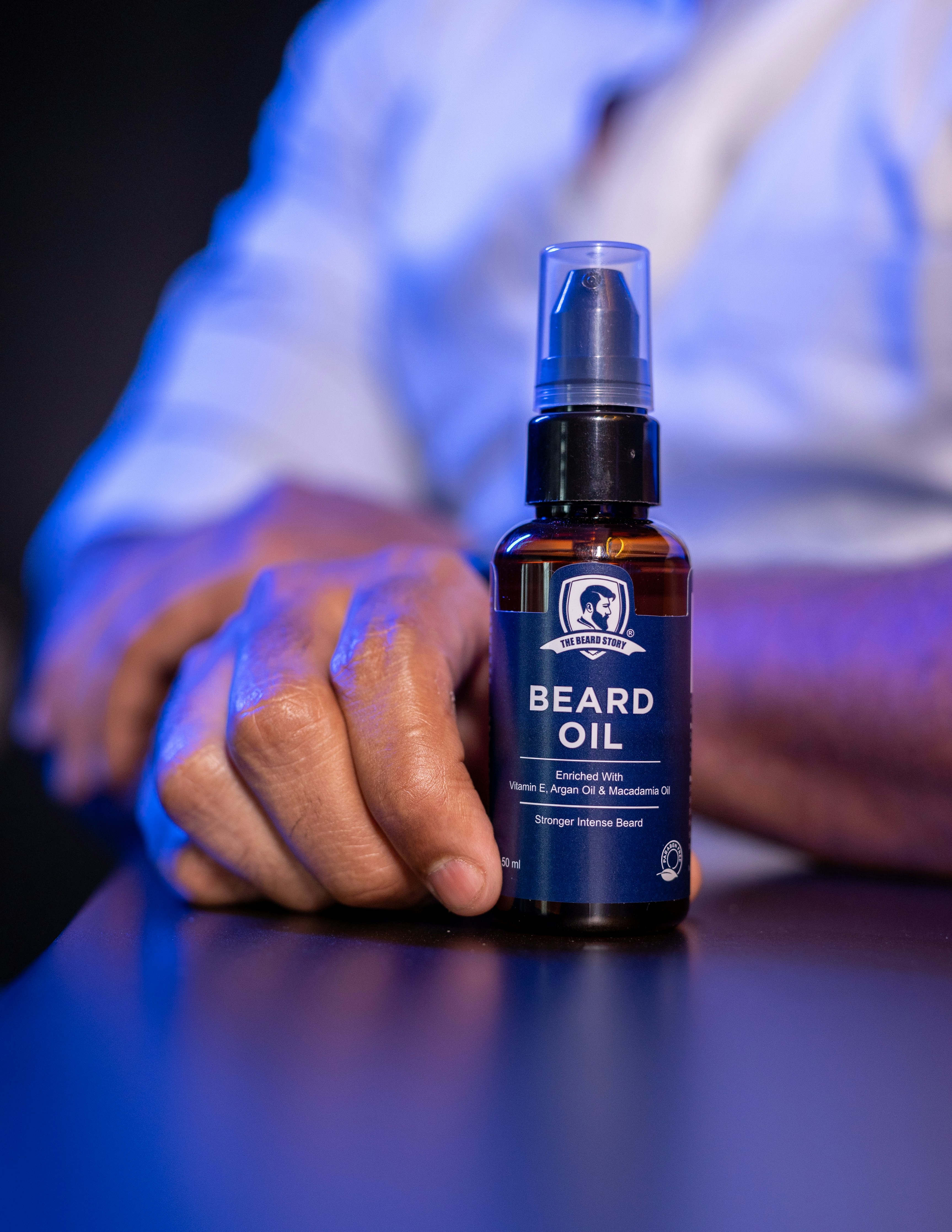 Azure Spotlight on Beard Oil: A Quiet Studio Moment