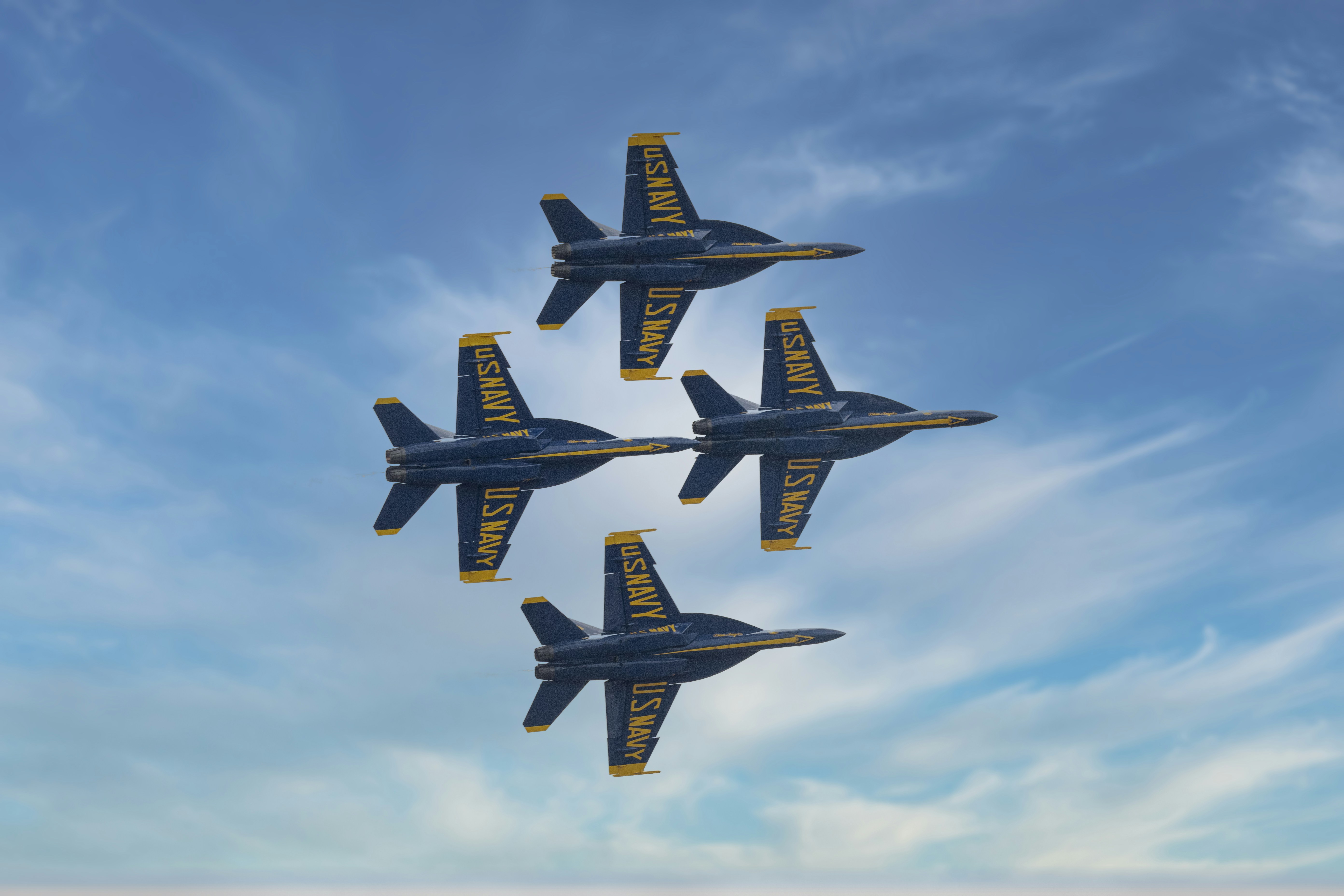 A group of fighter jets flying through a blue sky photo – Free Animal ...