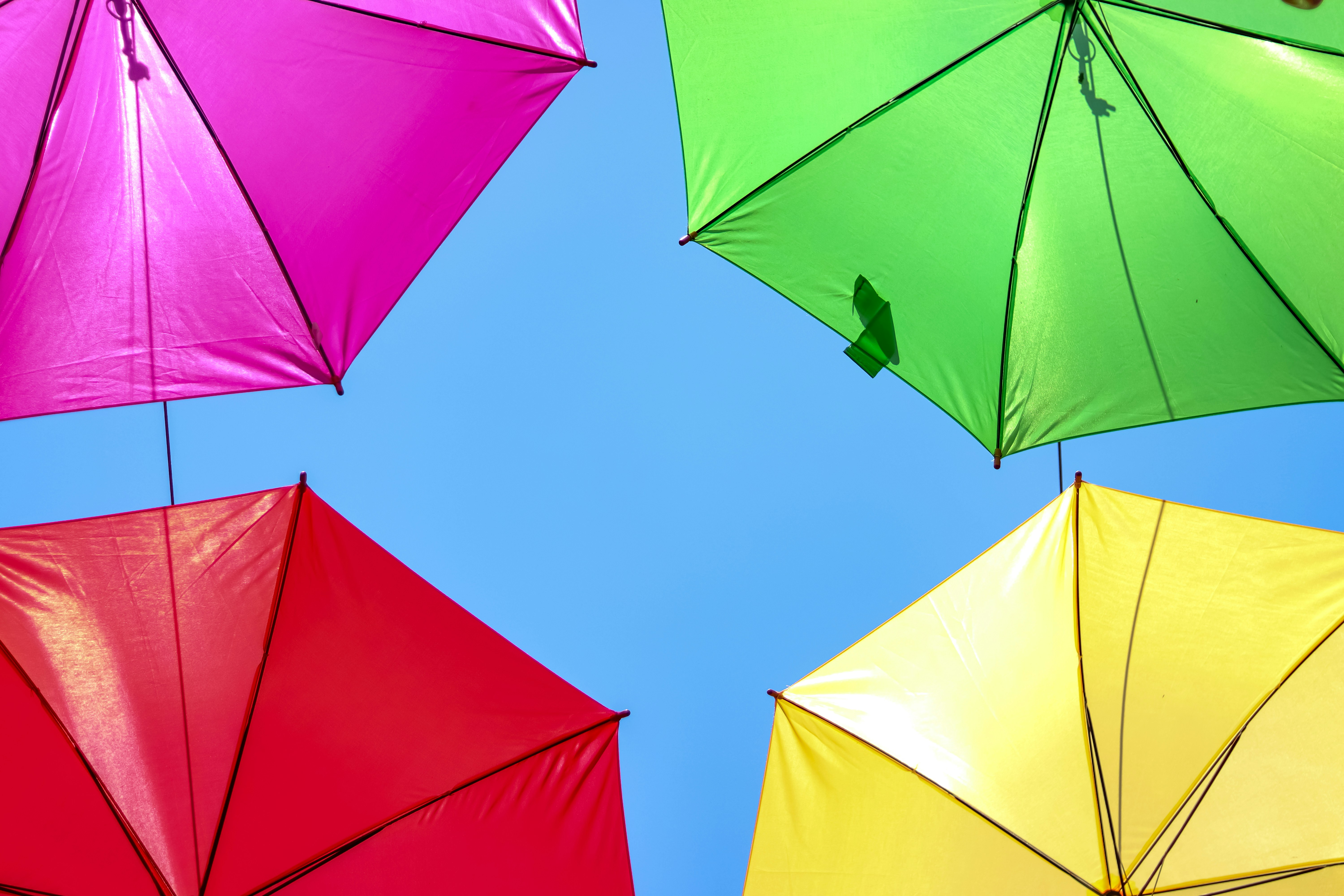 Skyward Ring of Color: A Circular Mosaic of Umbrellas