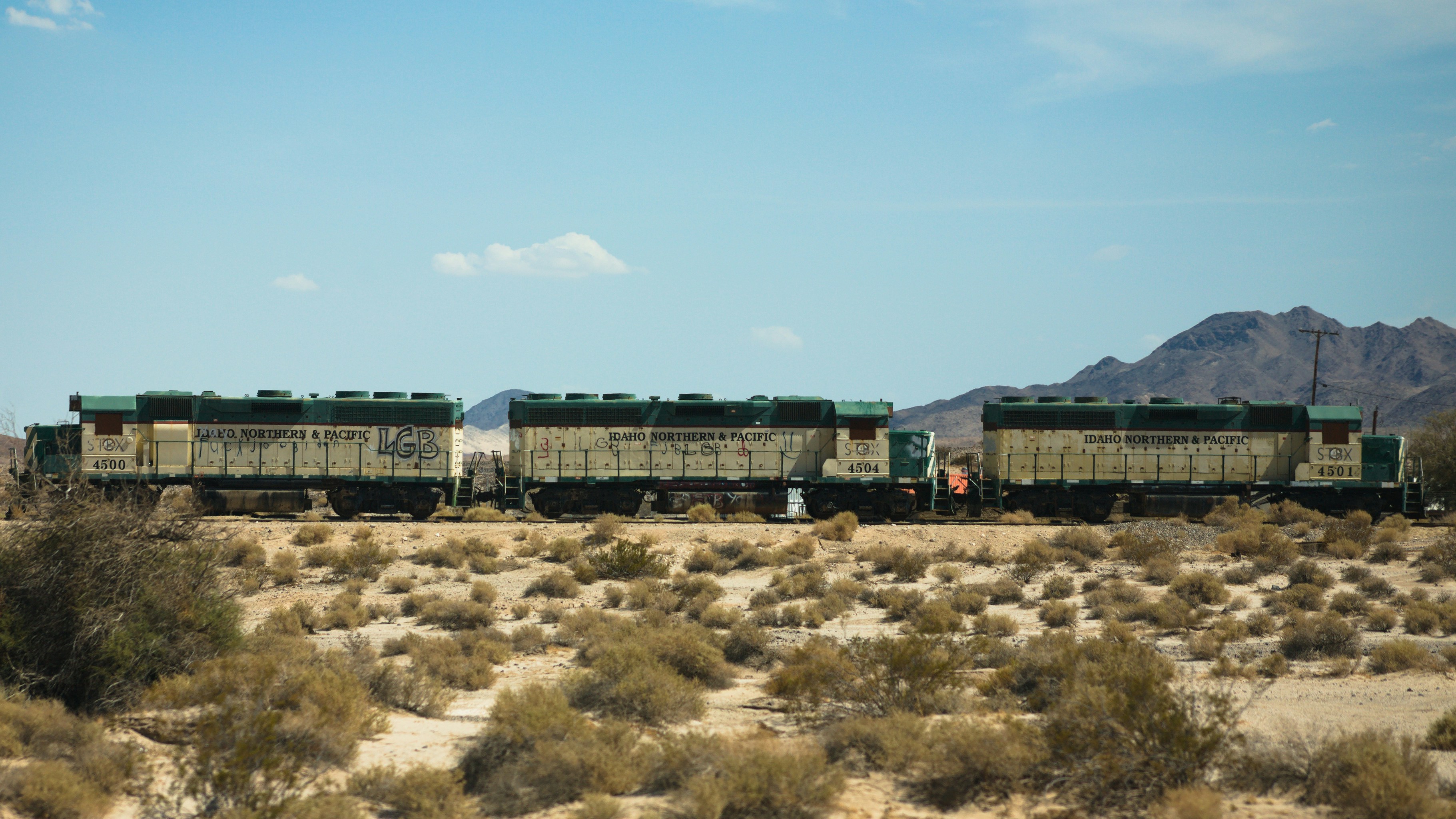 Mojave Freight Line: A Green Train Across the Desert Horizon