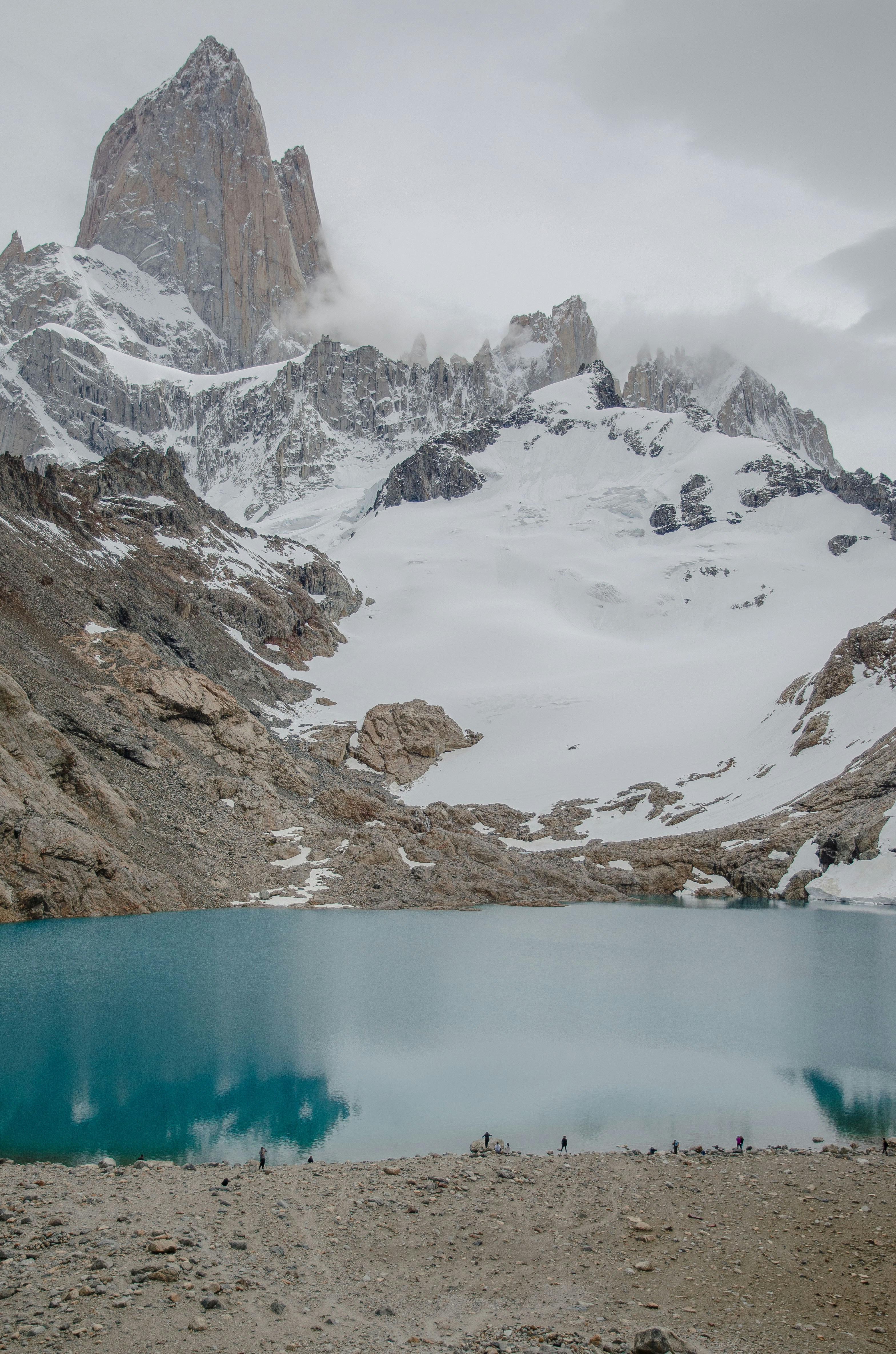 Azure Lake at the Foot of Jagged Peaks